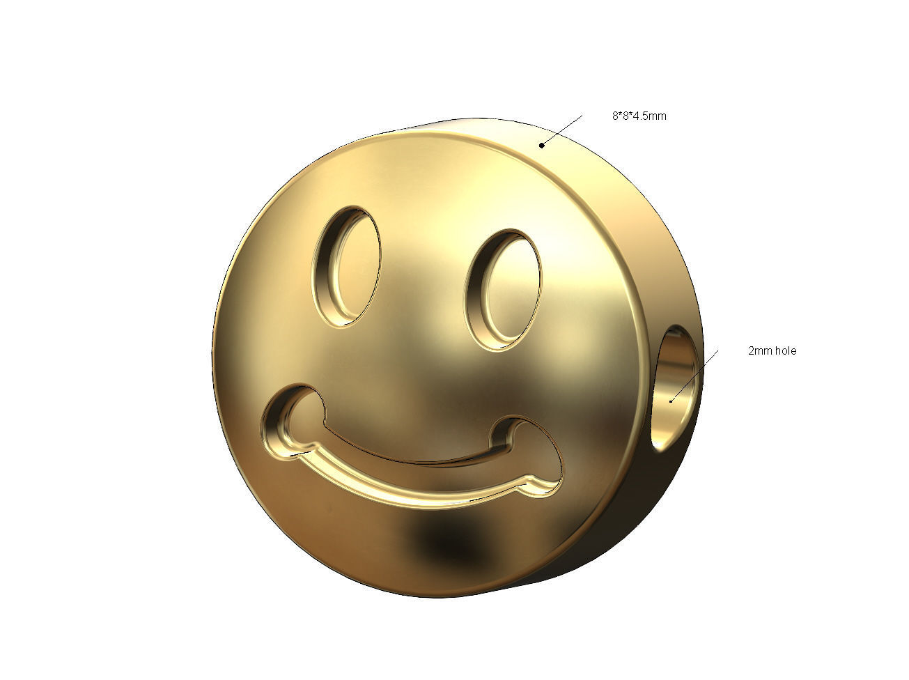 Smiley face charm and bracelet bead 3D model 3D printable | CGTrader