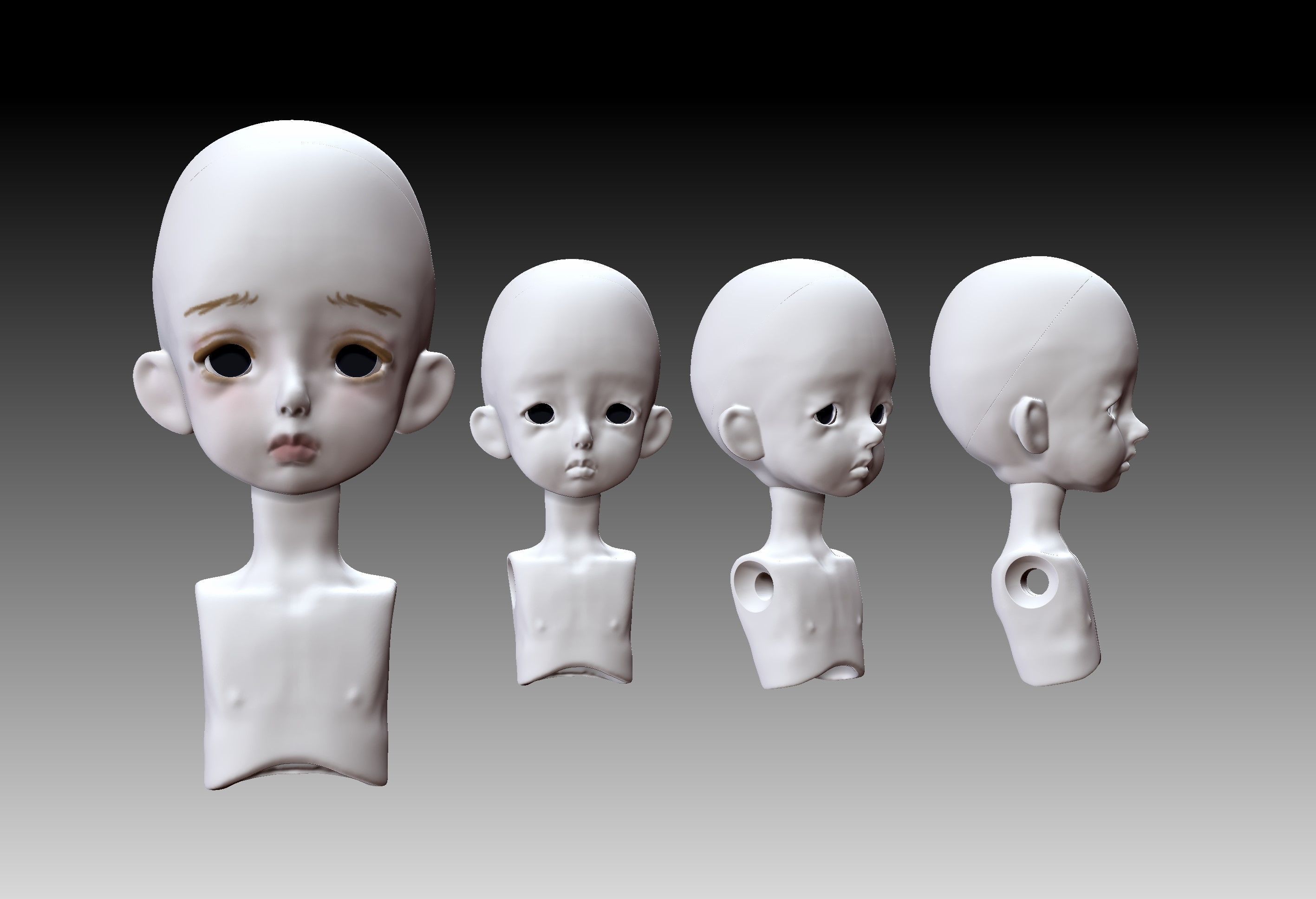 BJD head ball jointed doll STL 3D model 3D printable | CGTrader