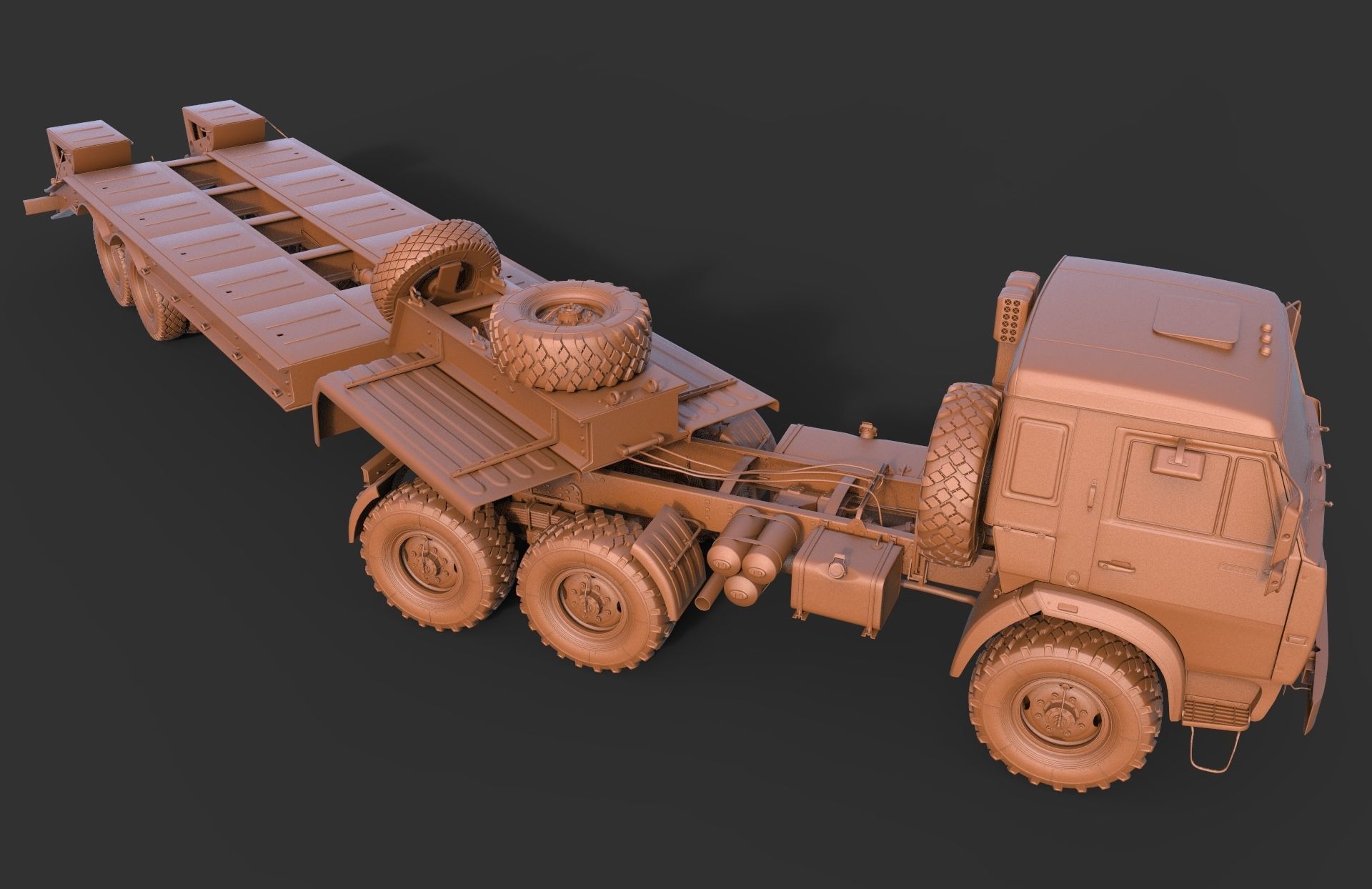 Kamaz 44100 with Trailer 3D model | CGTrader