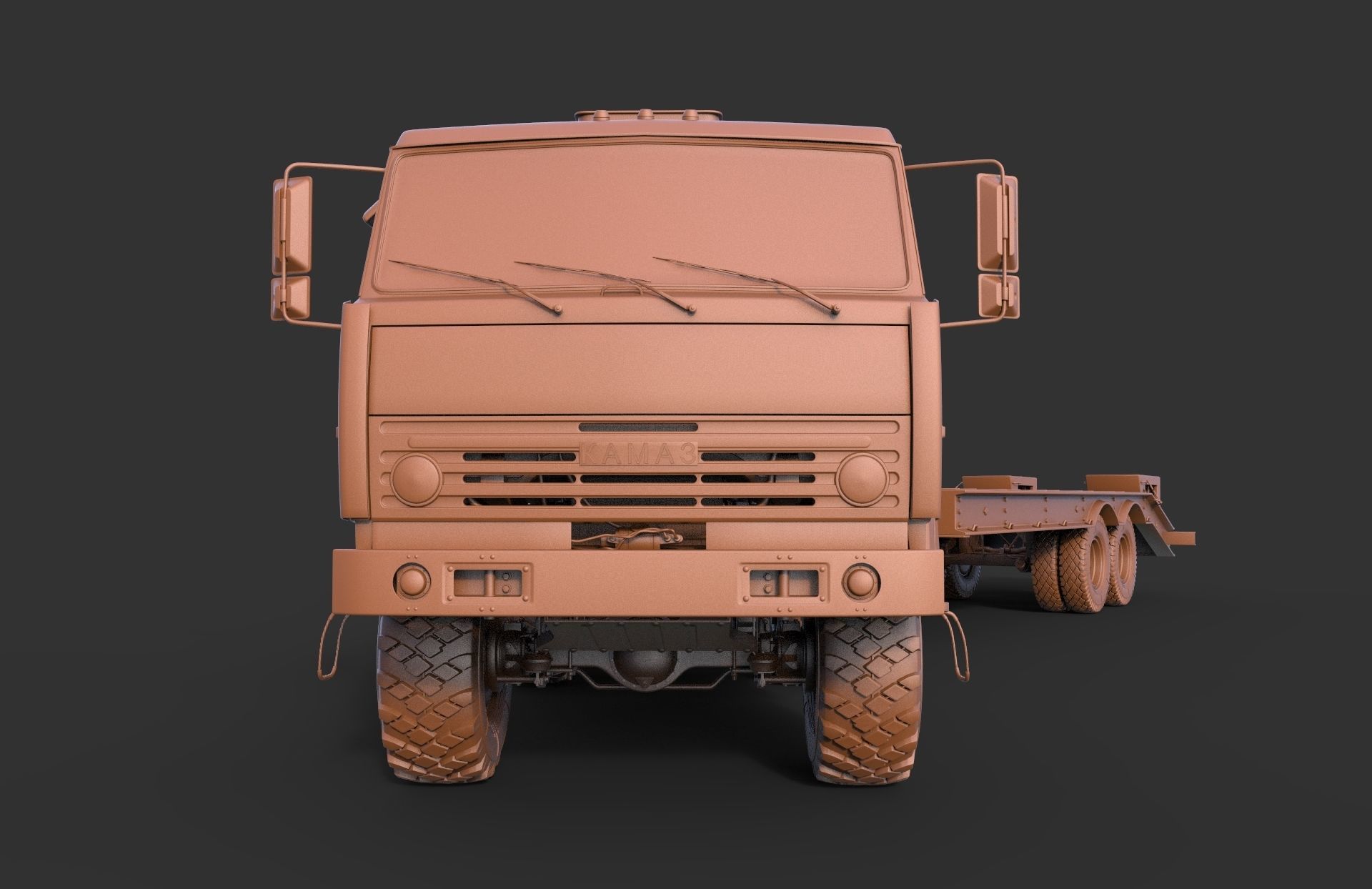Kamaz 44100 with Trailer 3D model | CGTrader
