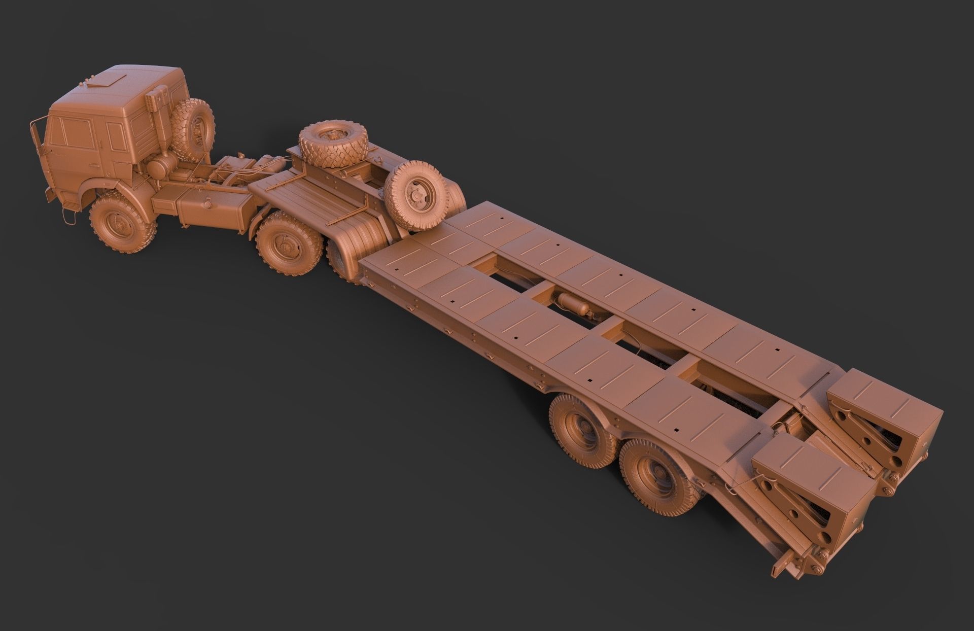 Kamaz 44100 with Trailer 3D model | CGTrader