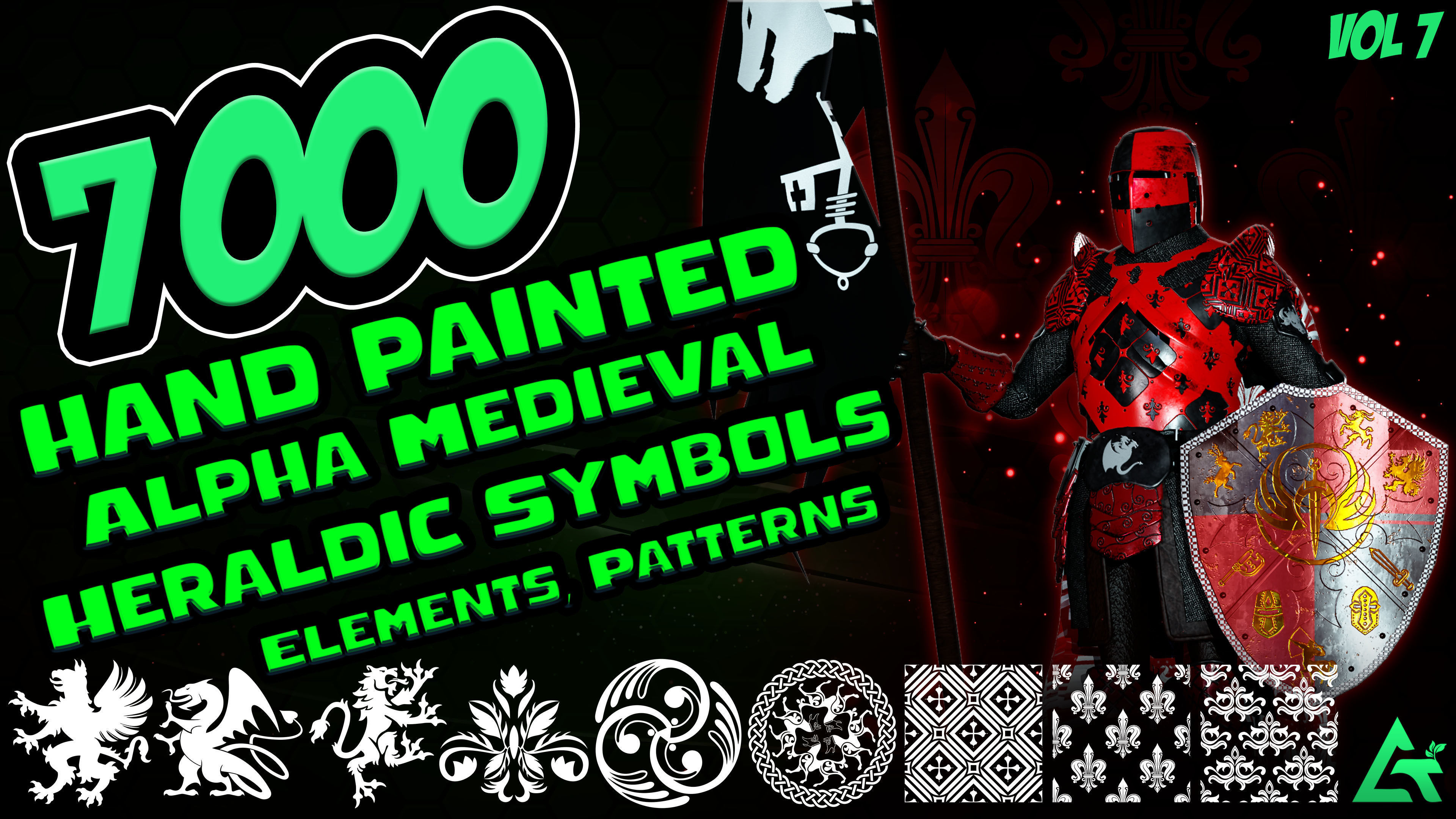 50 Free Hand Painted Alpha Medieval Heraldic Symbols - Vol 7 free ...