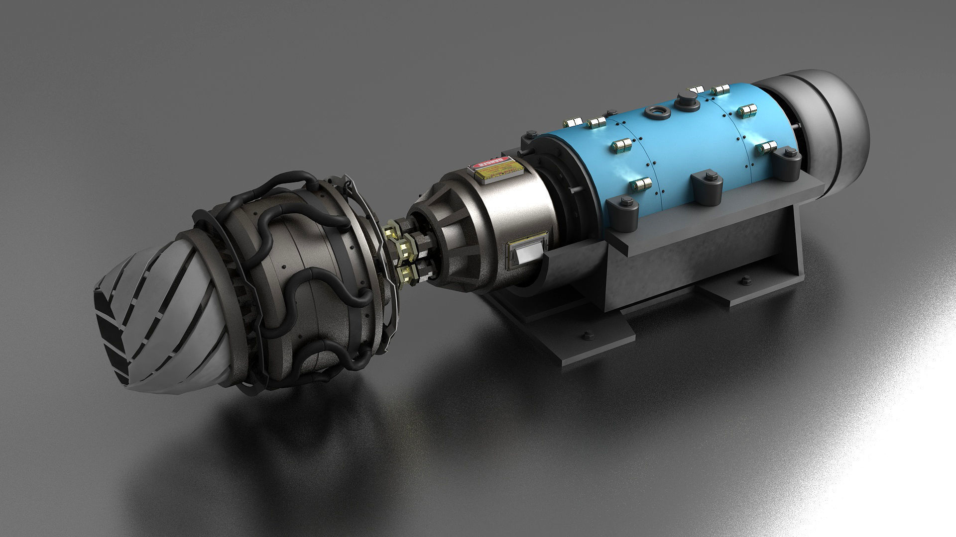 turbofan engine Falcon supersonic sectioned 3D model | CGTrader