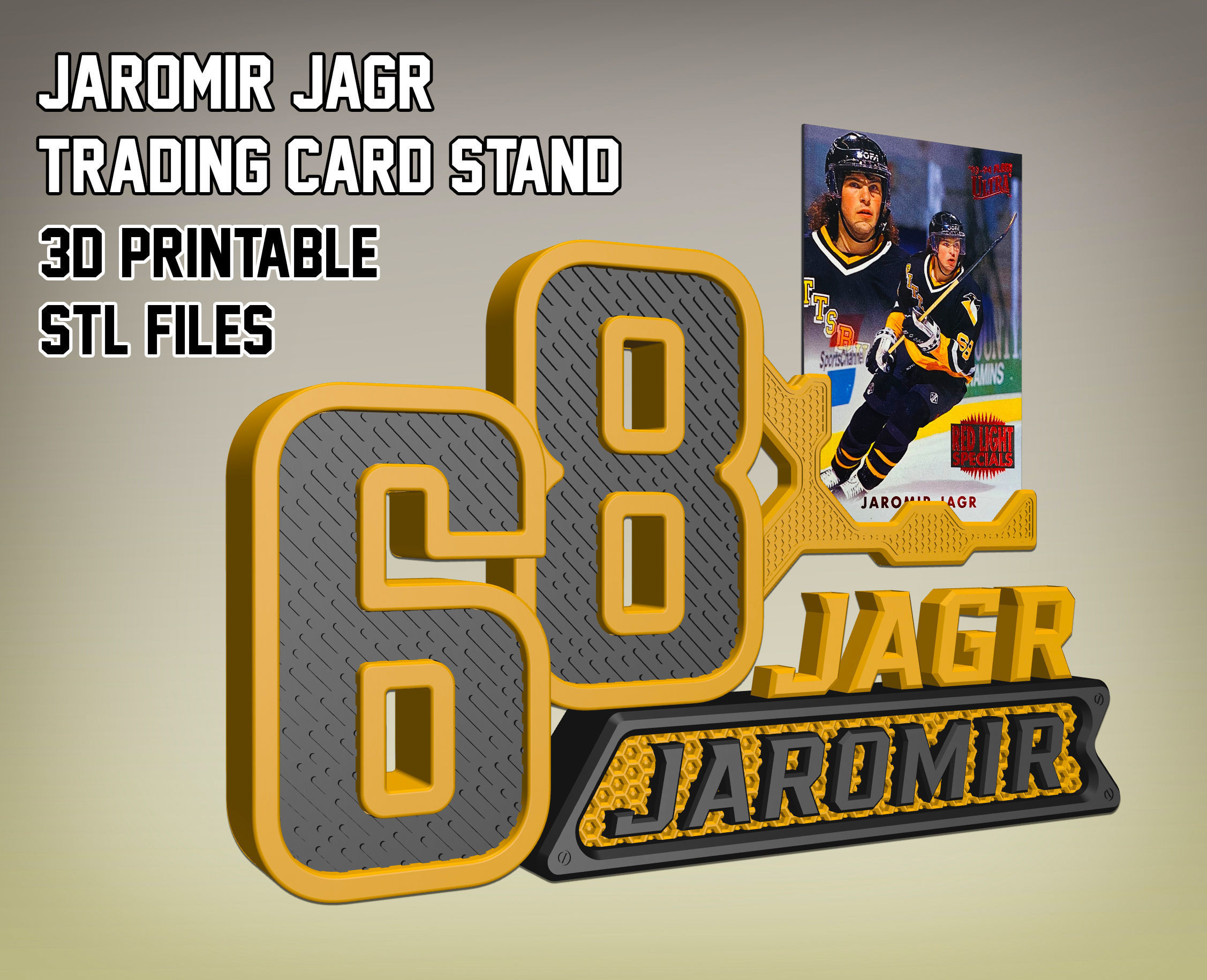 Jaromir Jagr Trading Card Stand 3D model 3D printable | CGTrader