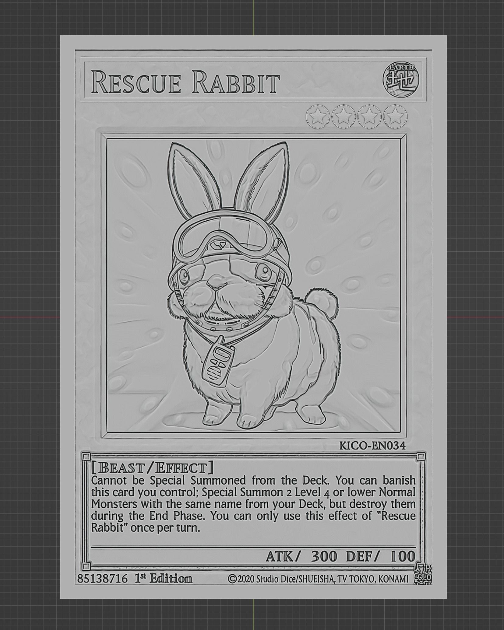 rescue rabbit - yugioh free 3D model 3D printable | CGTrader