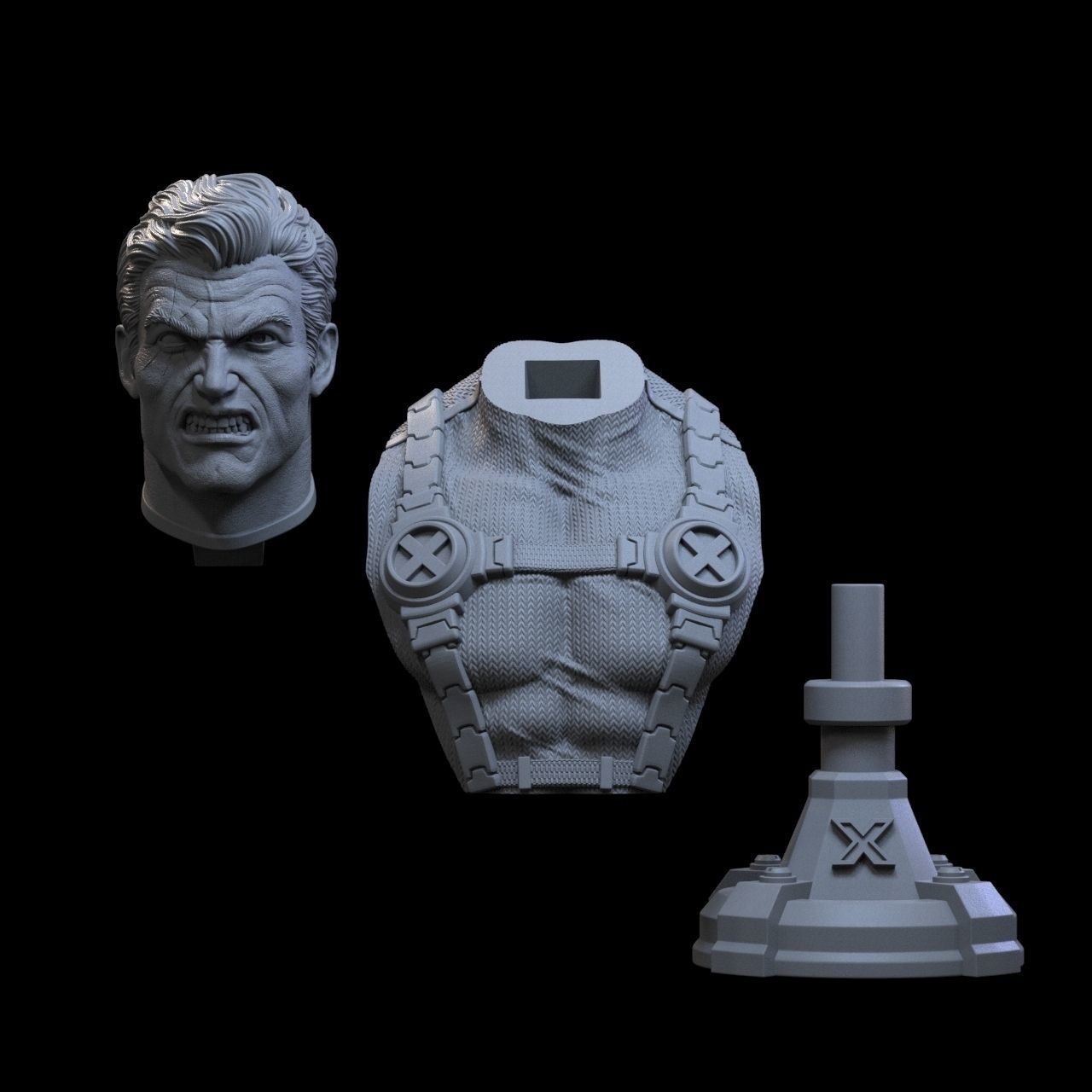 CABLE X- MEN BUST 3D model 3D printable | CGTrader