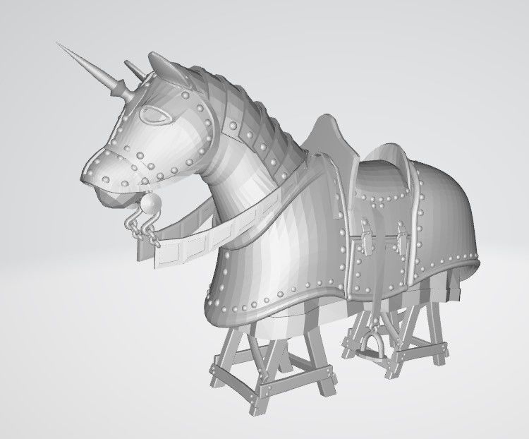 MEDIEVAL HORSE ARMOUR STAND 3D model 3D printable | CGTrader