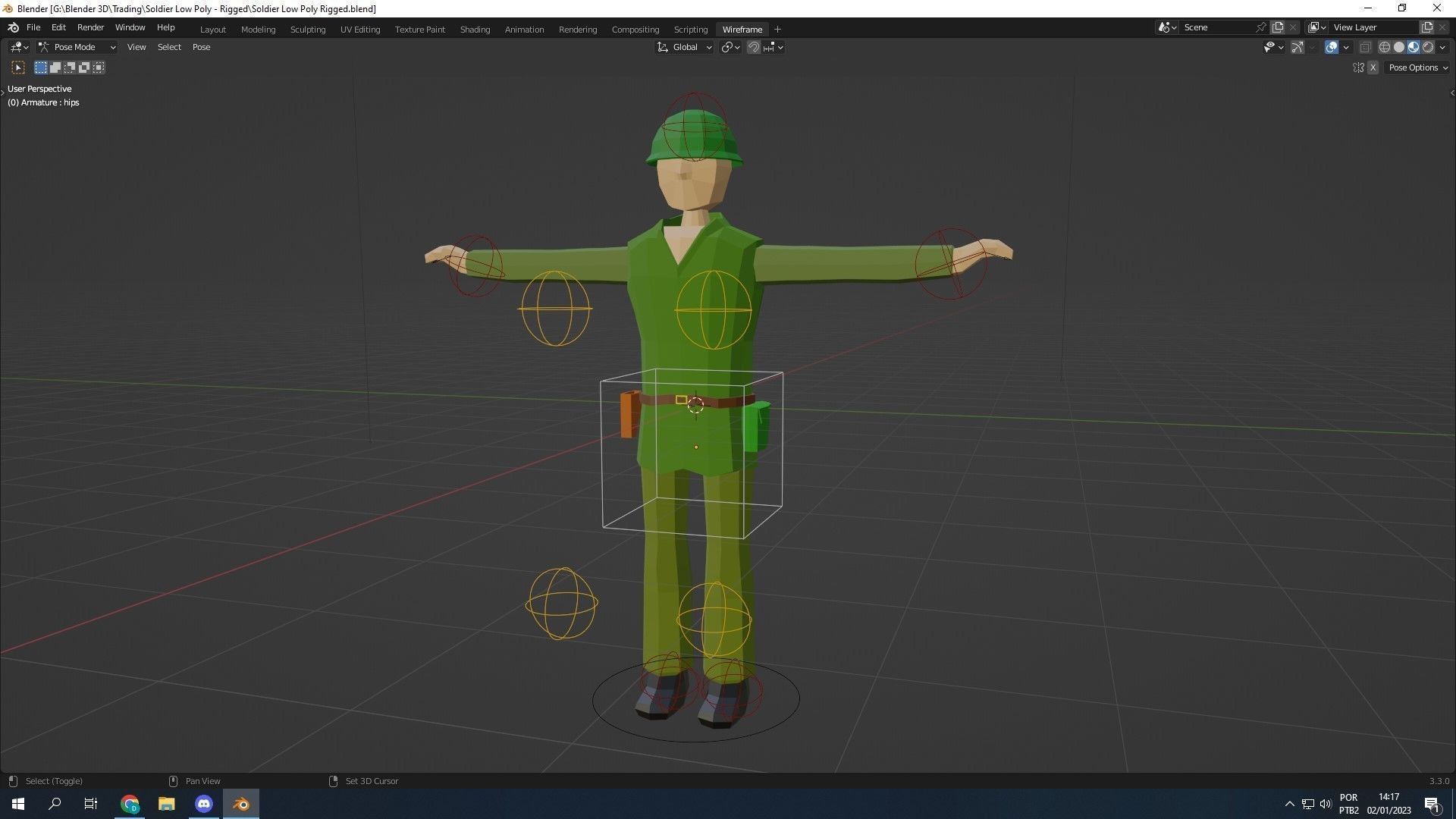 Soldier Low Poly - rig included free VR / AR / low-poly 3D model rigged ...