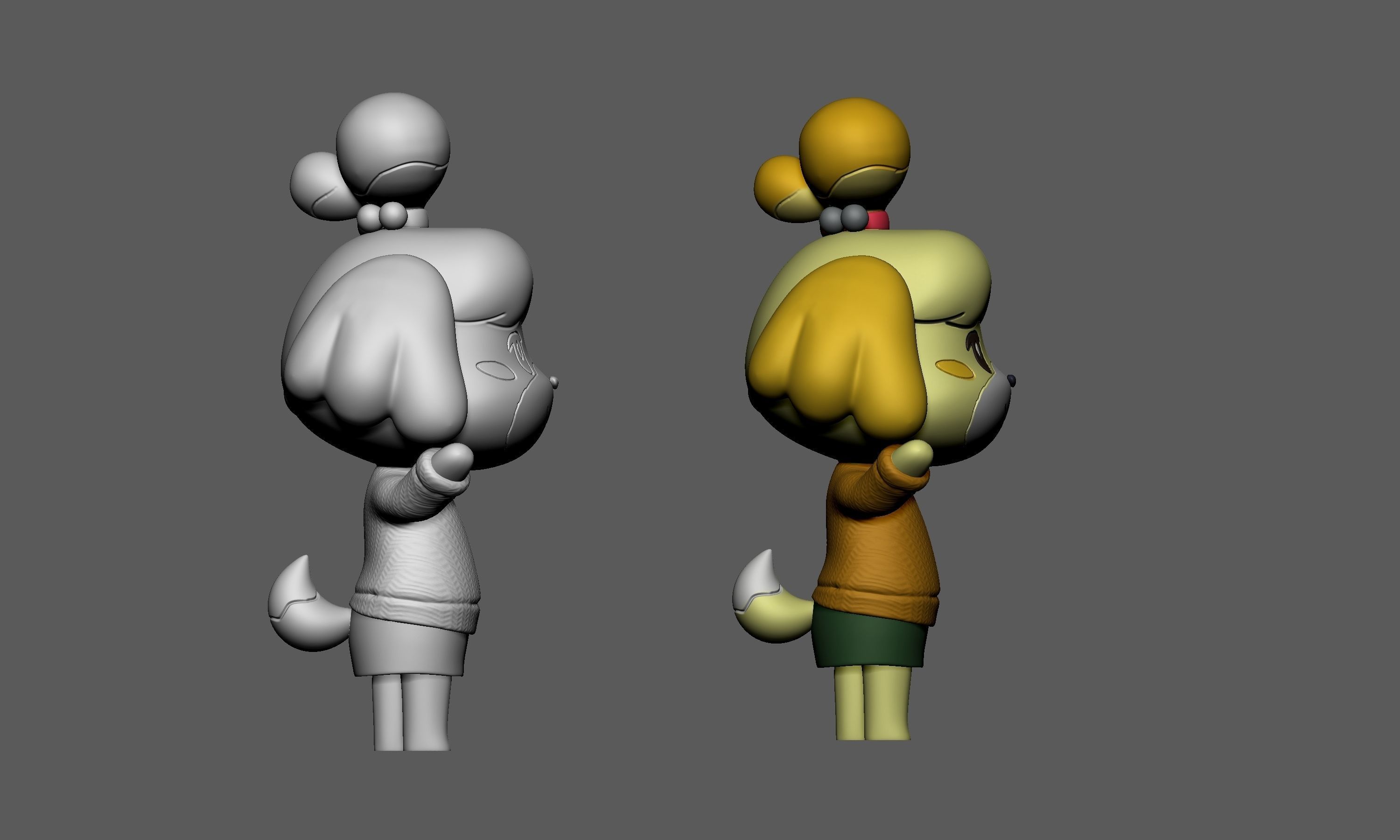 ANIMAL CROSSING - ISABELLE - 3 DIFFERENT POSES 3D model 3D printable ...
