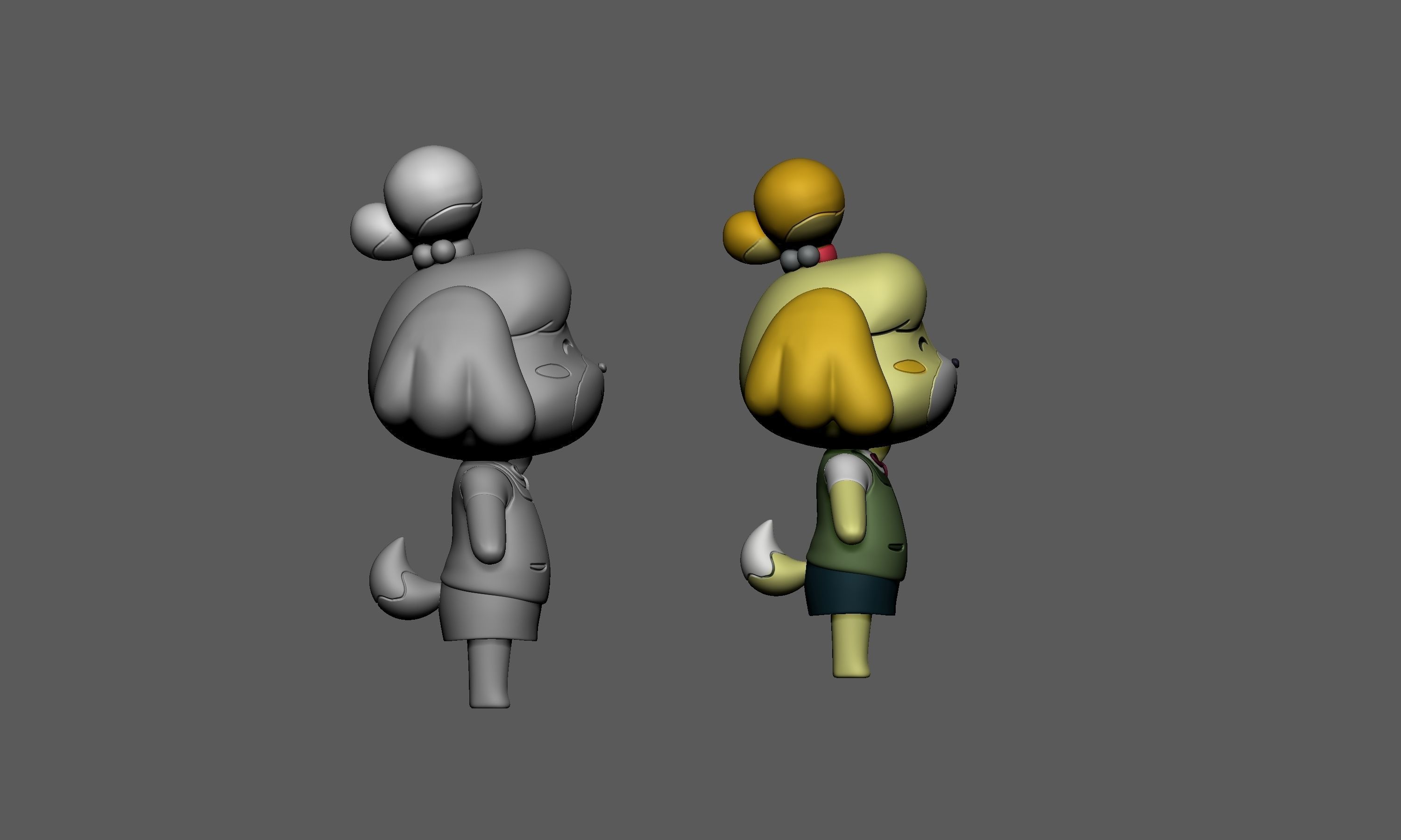 ANIMAL CROSSING - ISABELLE - 3 DIFFERENT POSES 3D model 3D printable ...