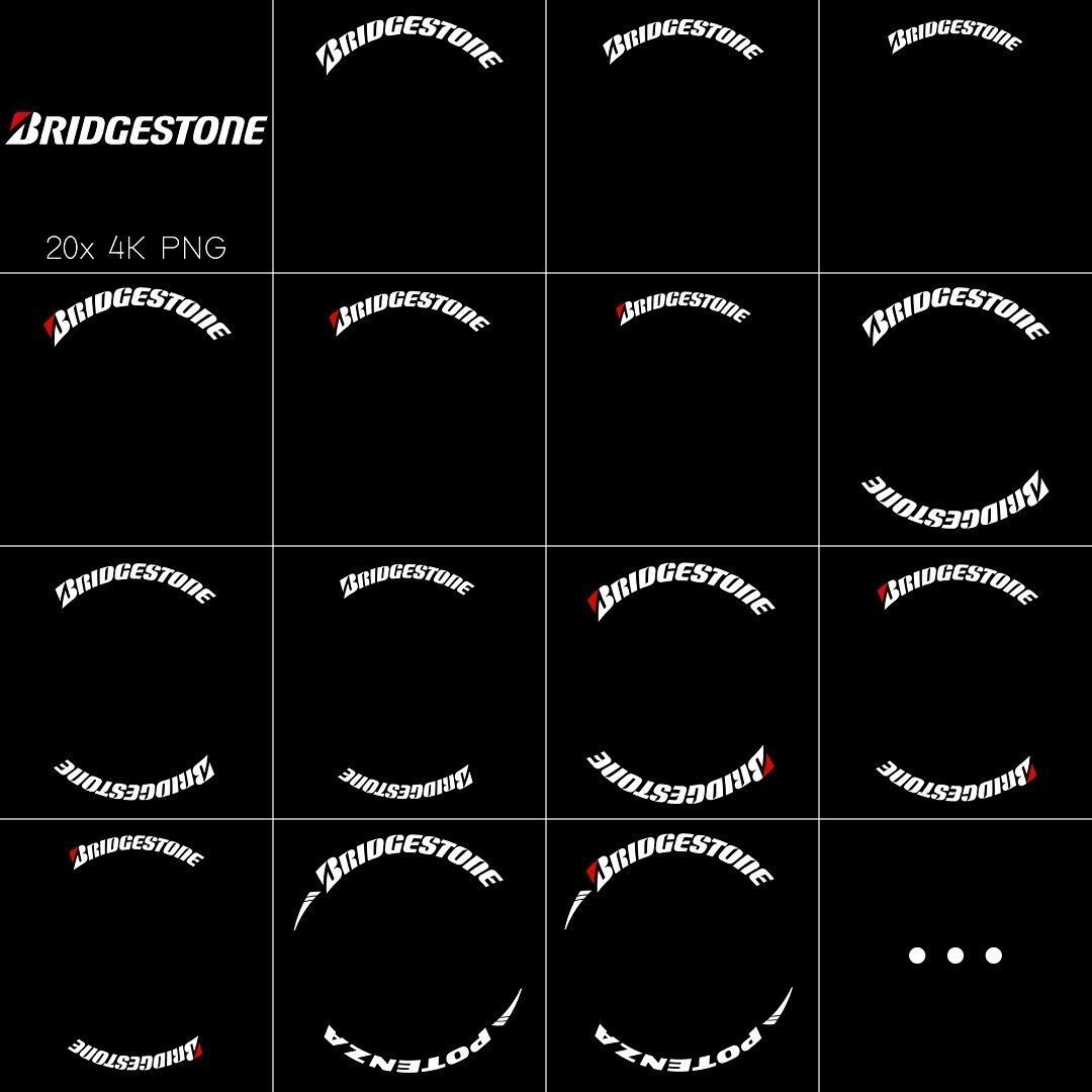 20x Bridgestone tire sidewall 4K PNG decals Texture | CGTrader