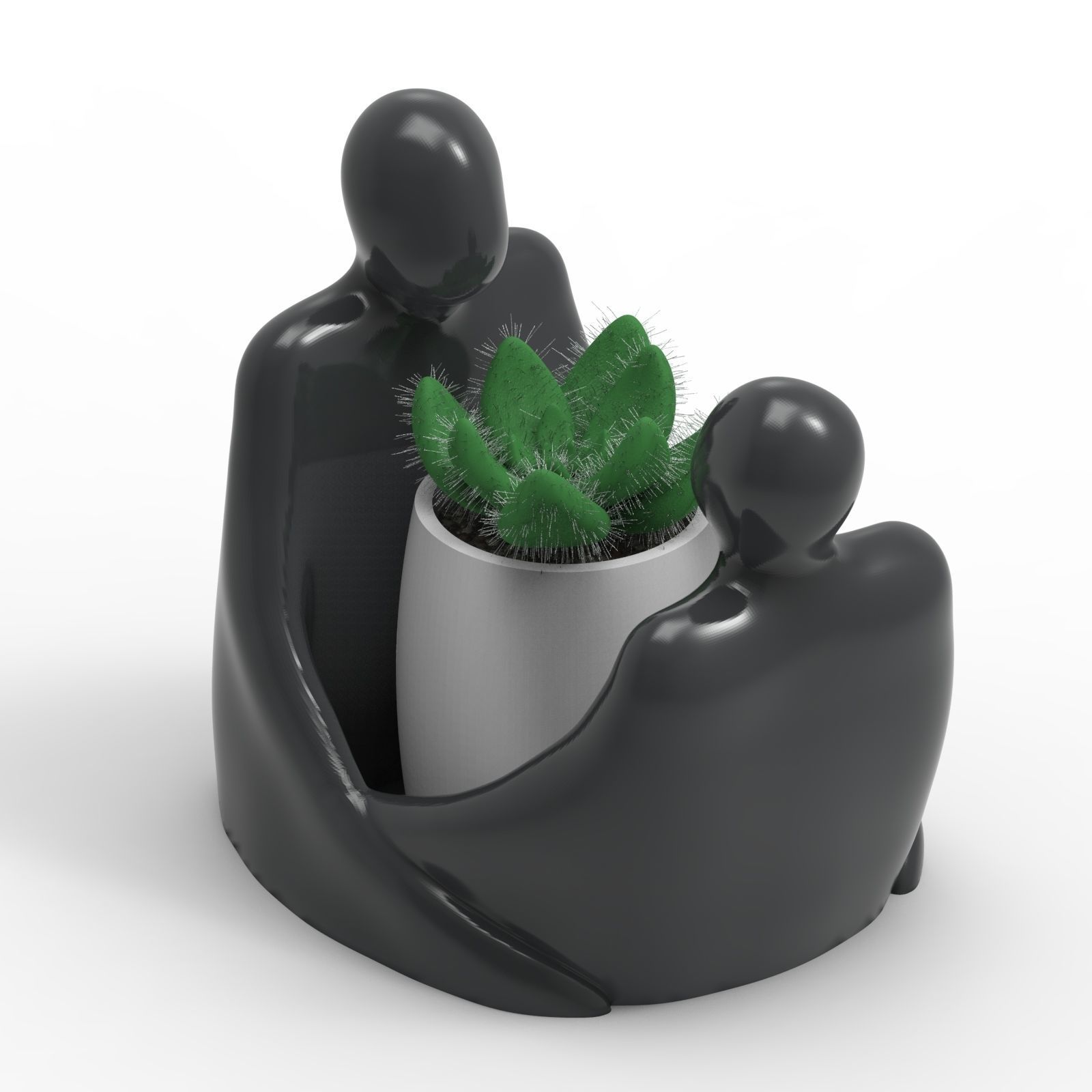 Hug Planter 2 - loving couple embracing 3D model 3D printable | CGTrader