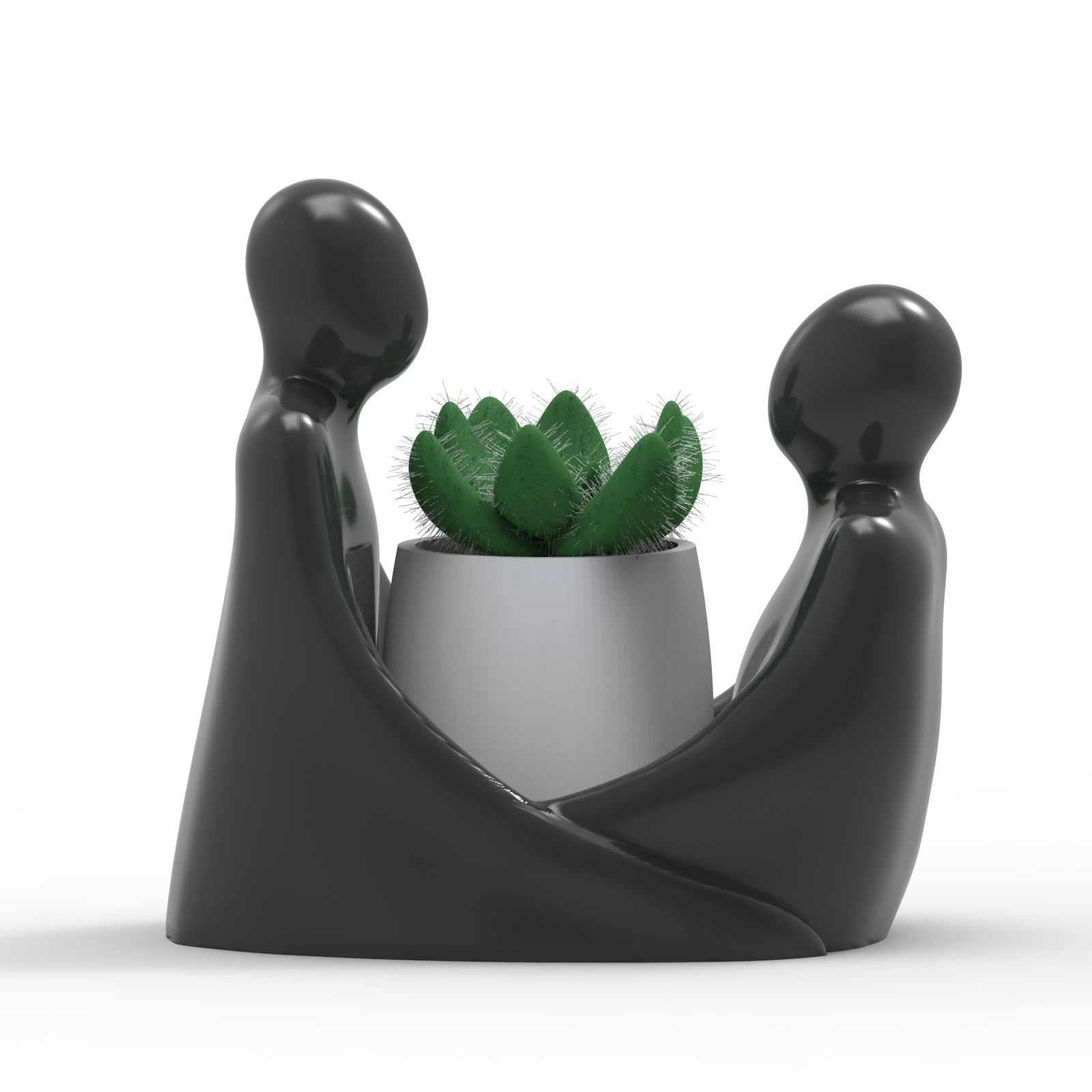 Hug Planter 2 - loving couple embracing 3D model 3D printable | CGTrader