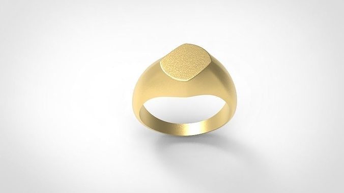 Signet ring unisex 3D model 3D printable | CGTrader