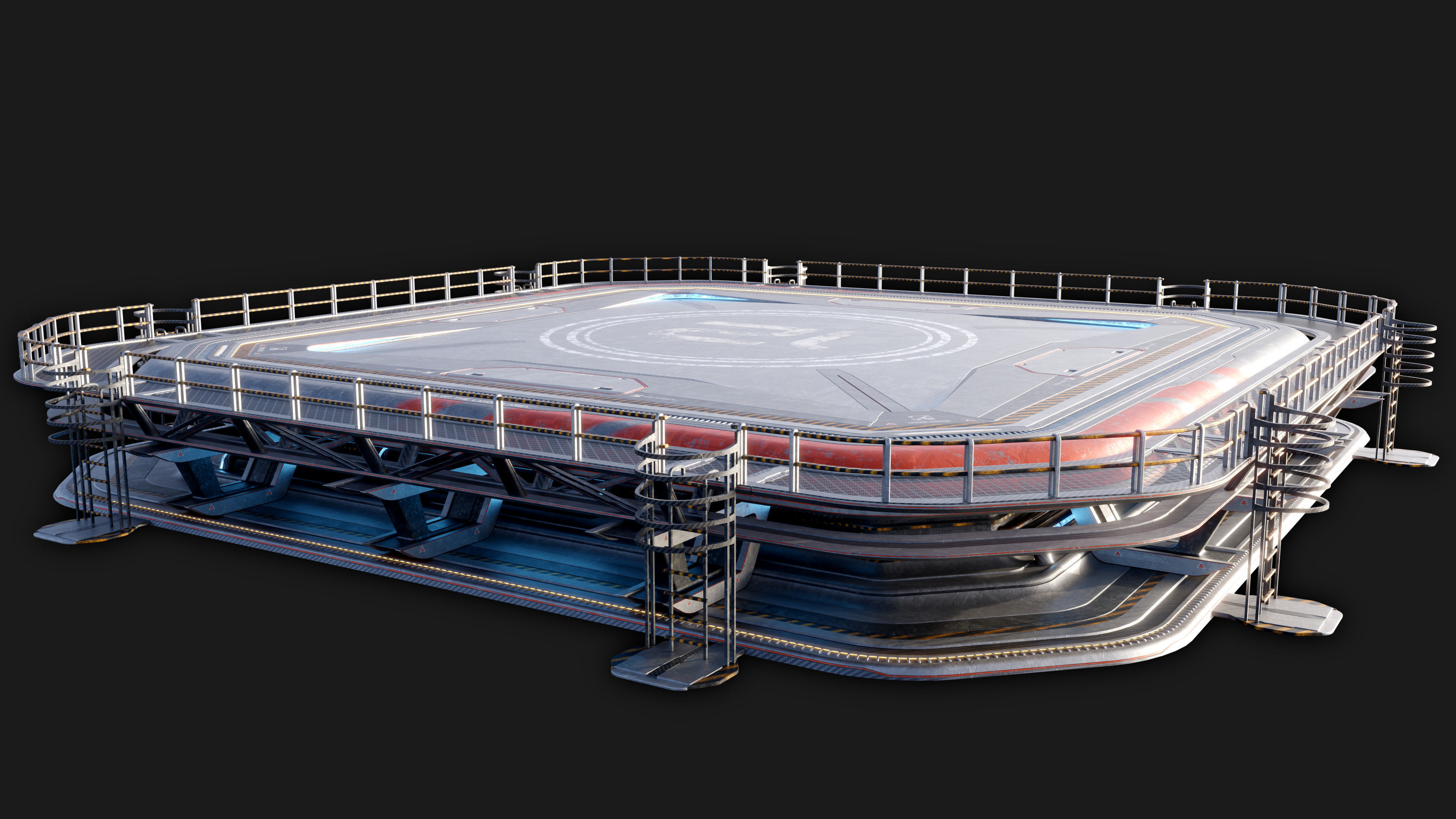 Sci-Fi Landing Pad 3D Model - blend fbx obj 3D model | CGTrader