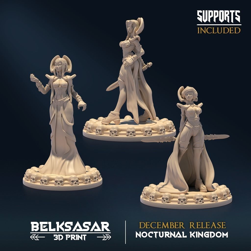 Matriarch Vampiress Pin Up Set x3 3D model 3D printable | CGTrader