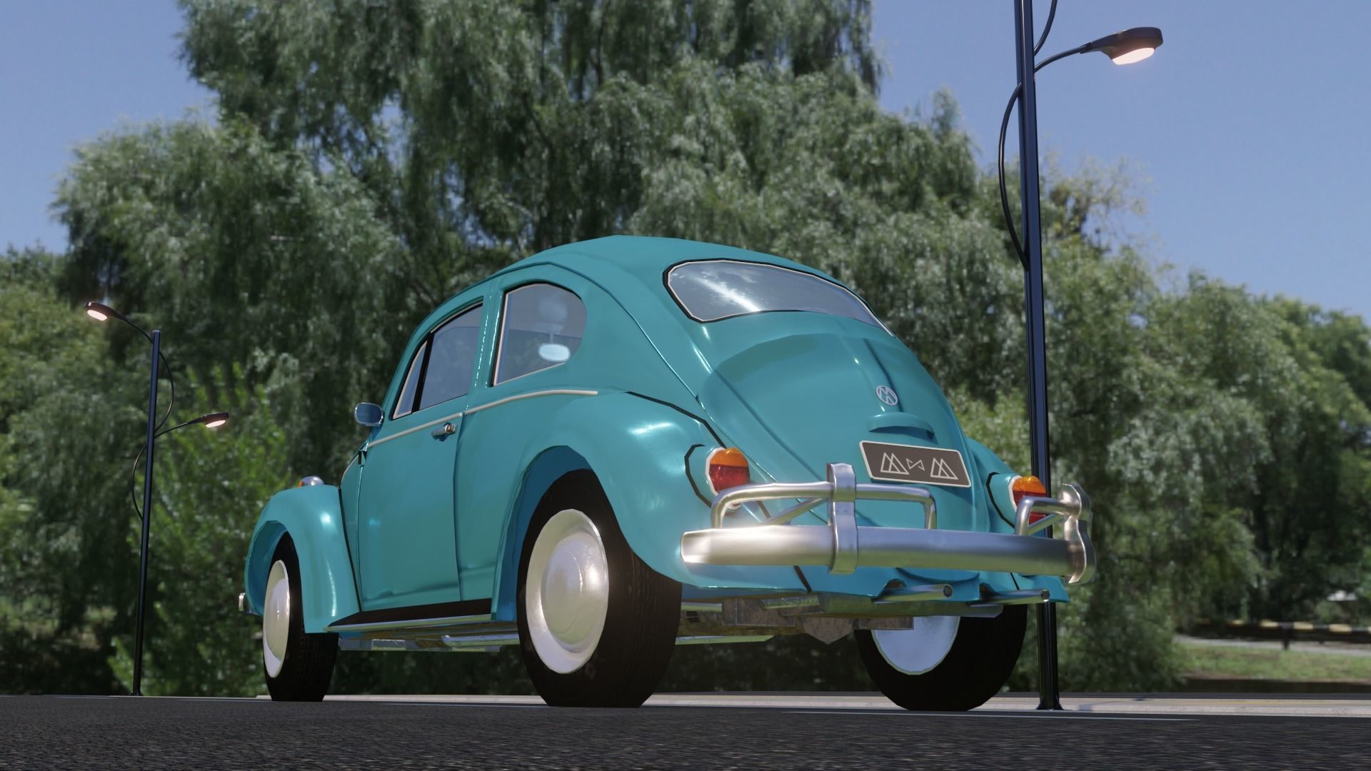 3D model Beetle BUG 1966 Low Poly 3D Animated Model VR / AR / low-poly ...