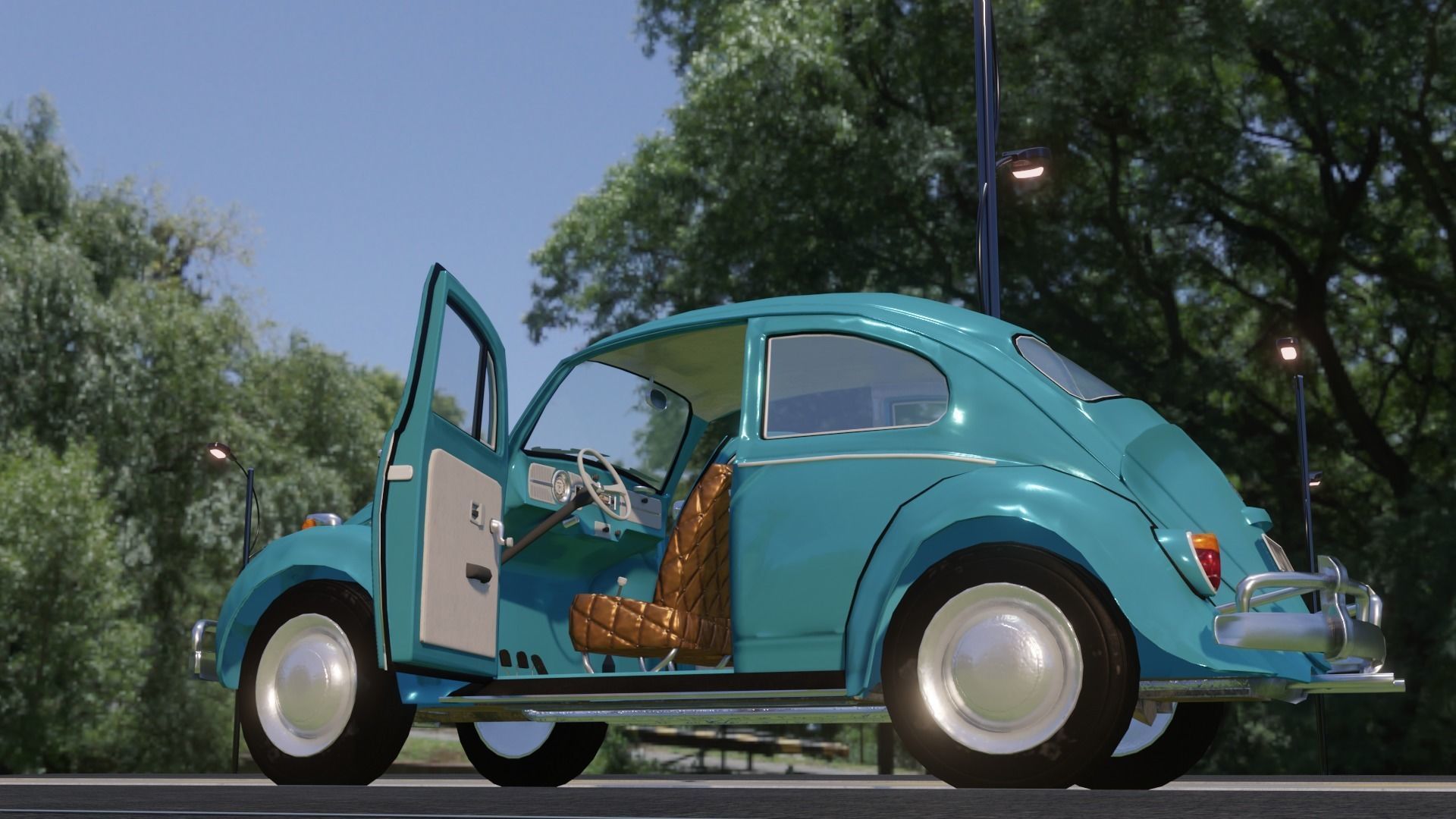 3D model Beetle BUG 1966 Low Poly 3D Animated Model VR / AR / low-poly ...