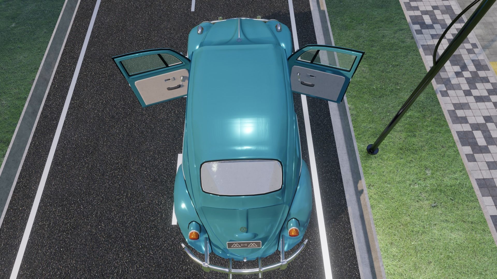 3D model Beetle BUG 1966 Low Poly 3D Animated Model VR / AR / low-poly ...