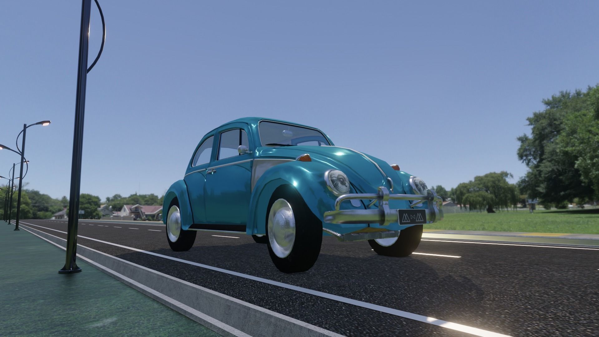 3D model Beetle BUG 1966 Low Poly 3D Animated Model VR / AR / low-poly ...