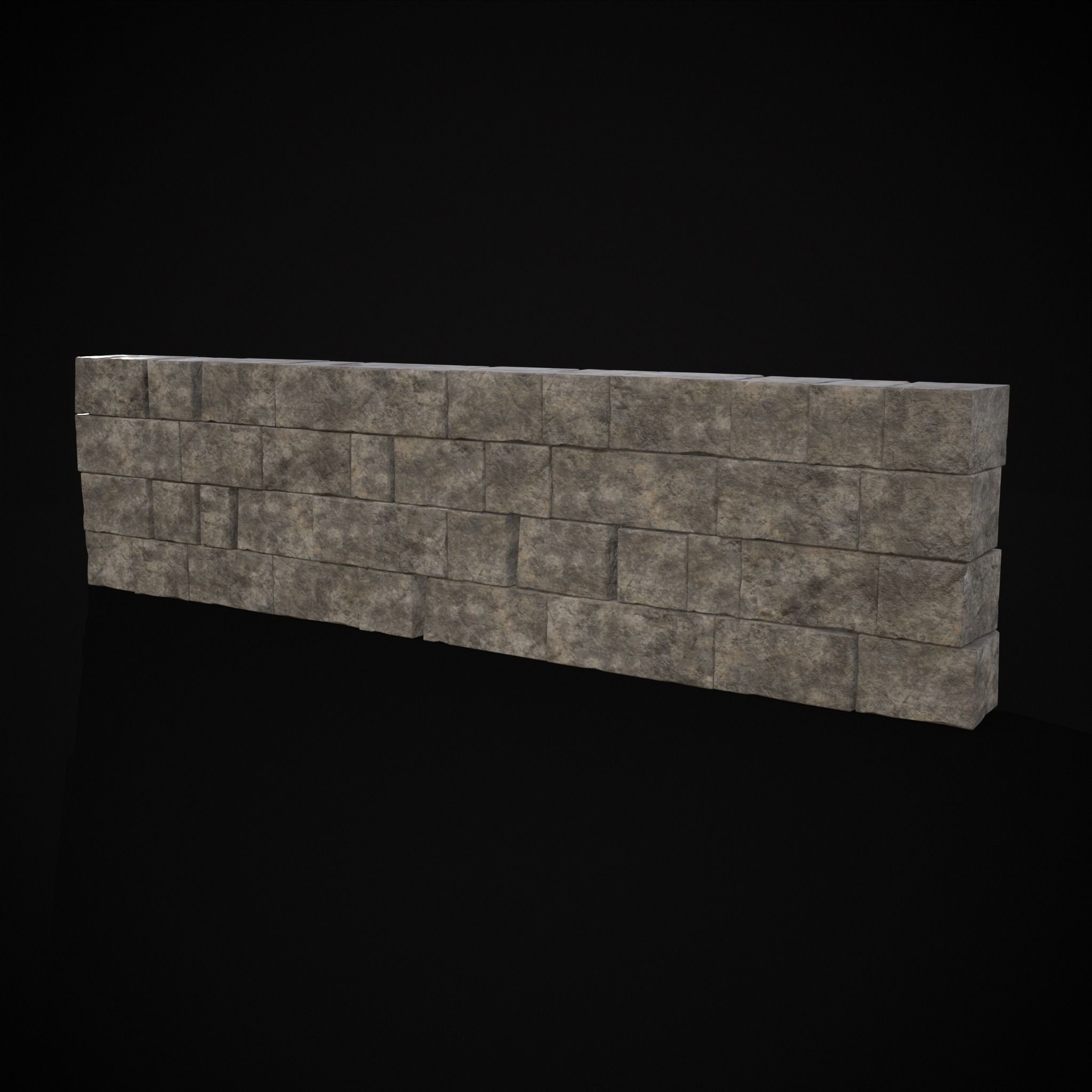 3D model Medieval Cut Brick Wall VR / AR / low-poly | CGTrader
