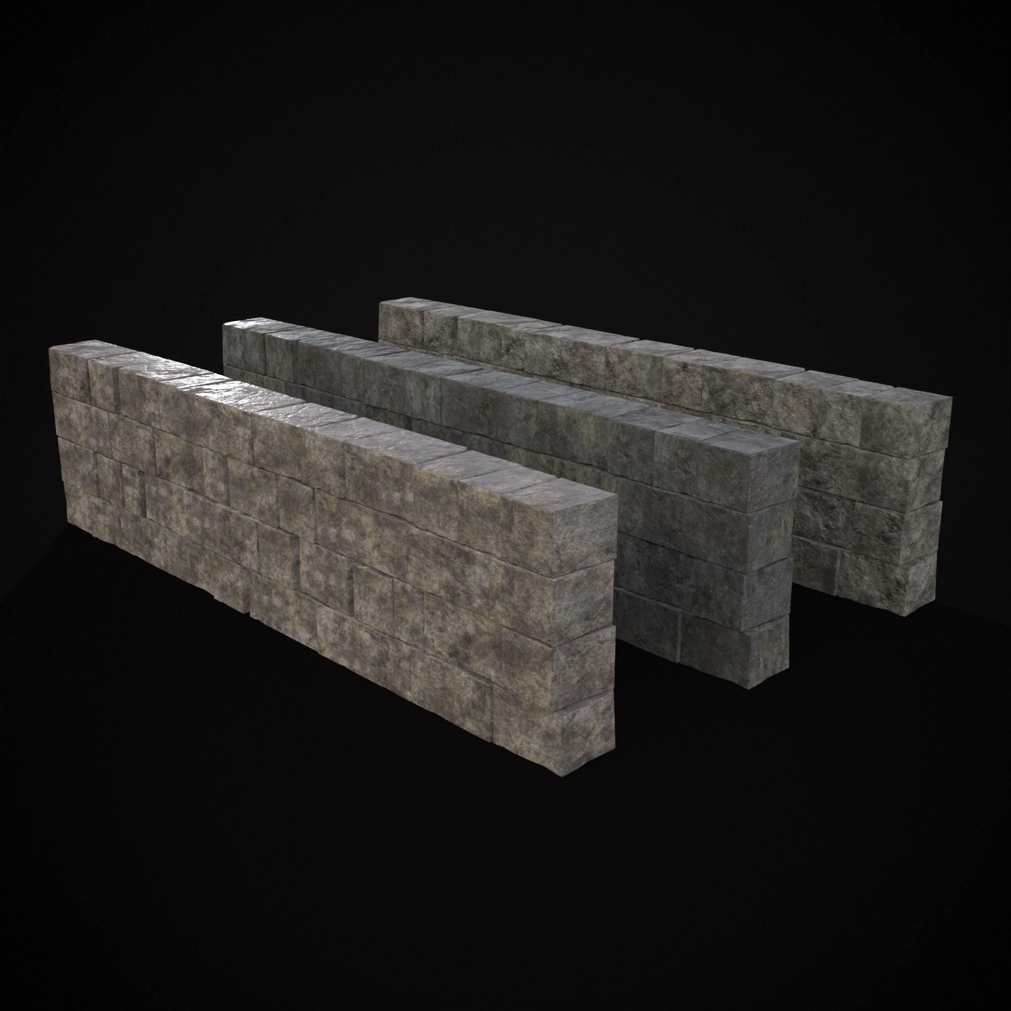 3D model Medieval Cut Brick Wall VR / AR / low-poly | CGTrader