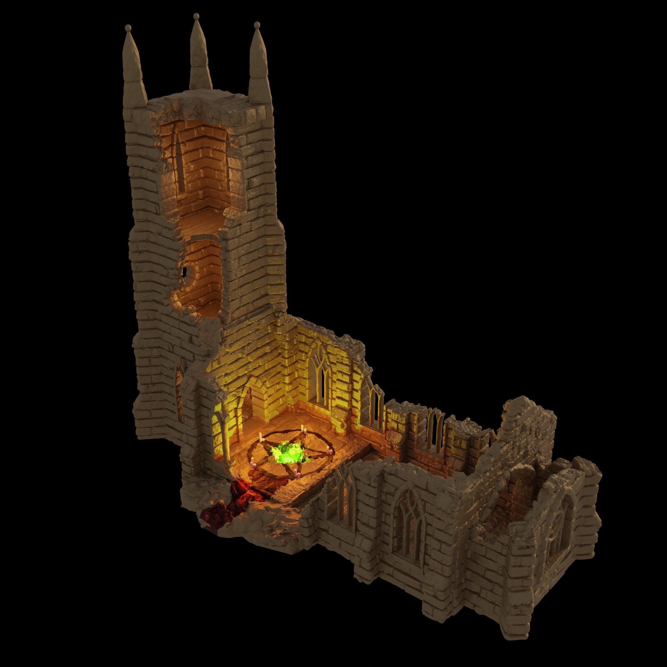 Cultist Church Tabletop Terrain 28 MM 3D model 3D printable | CGTrader