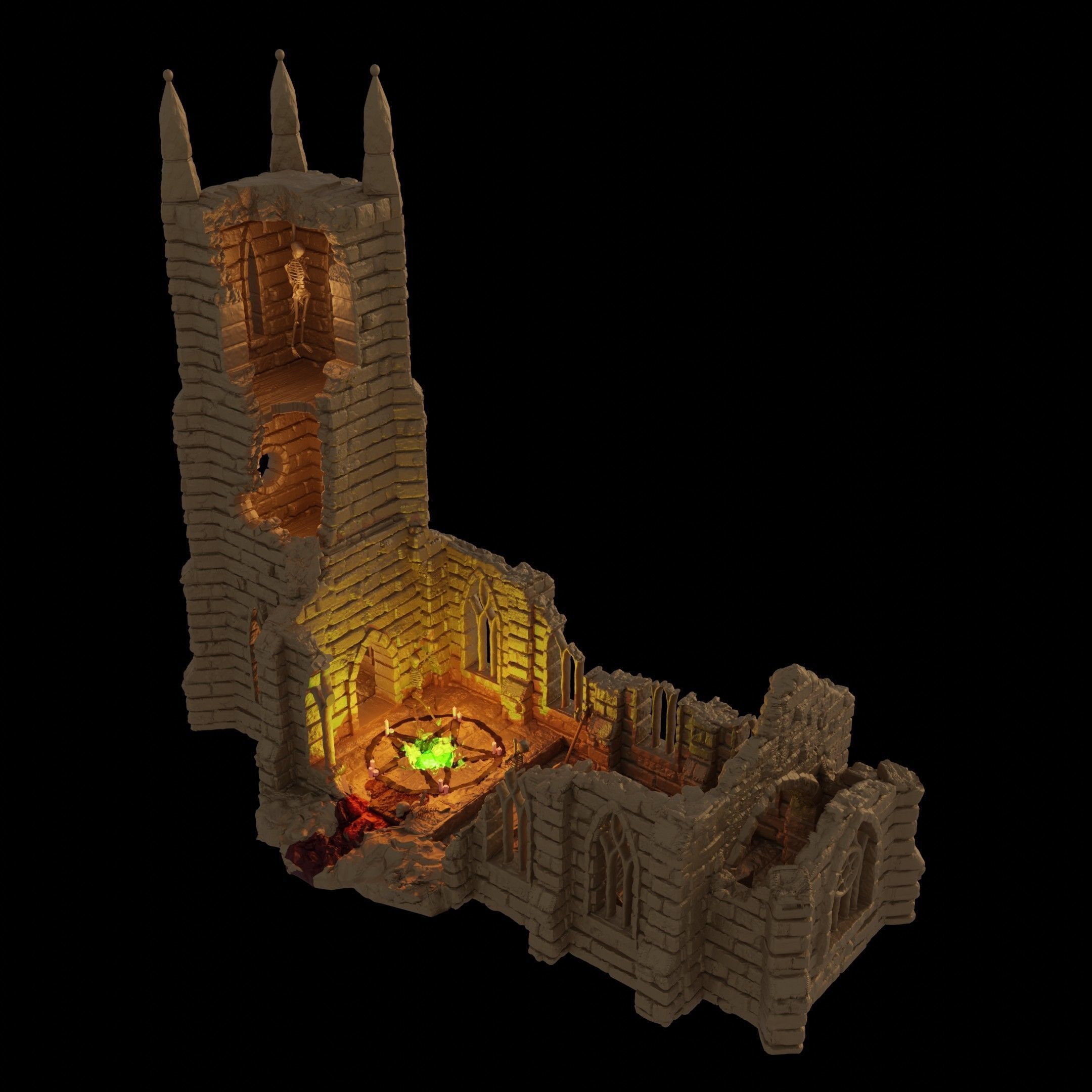 Cultist Church Tabletop Terrain 28 MM 3D model 3D printable | CGTrader