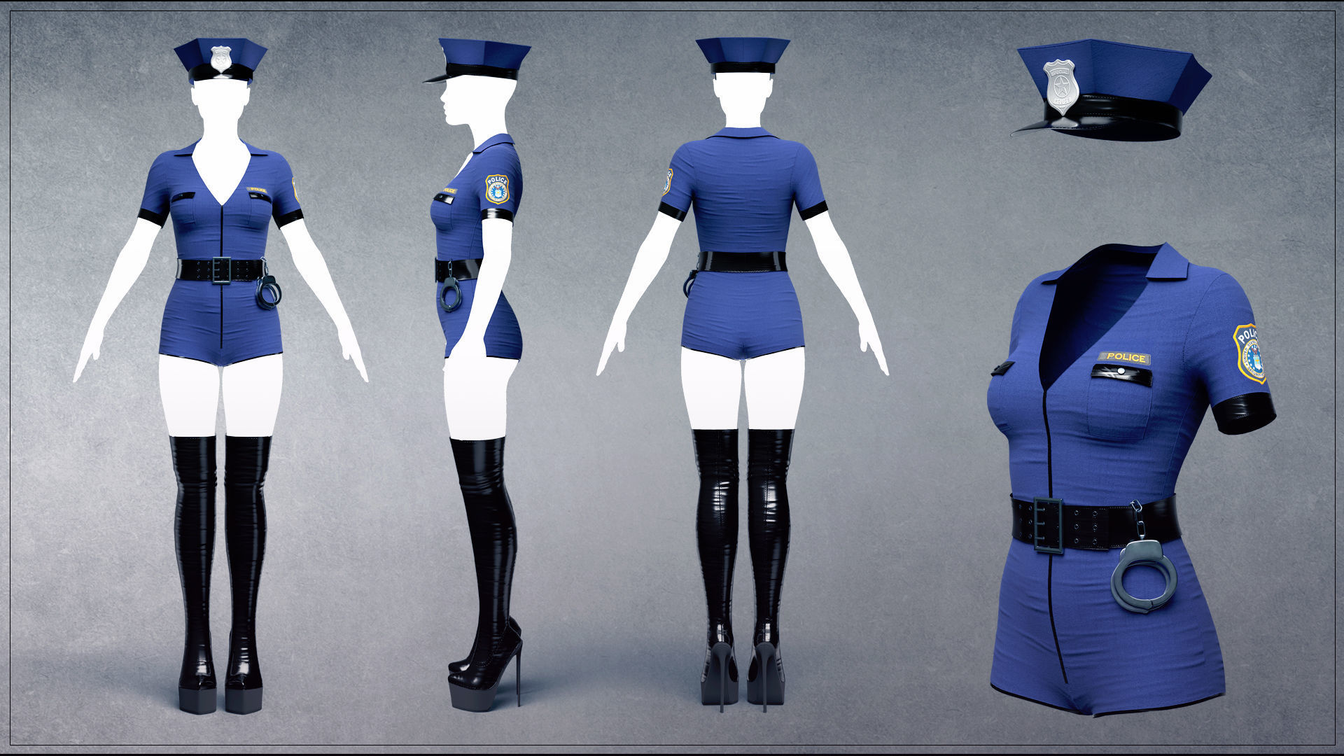 3D model Police Costume Low-poly 3D model PBR VR / AR / low-poly | CGTrader