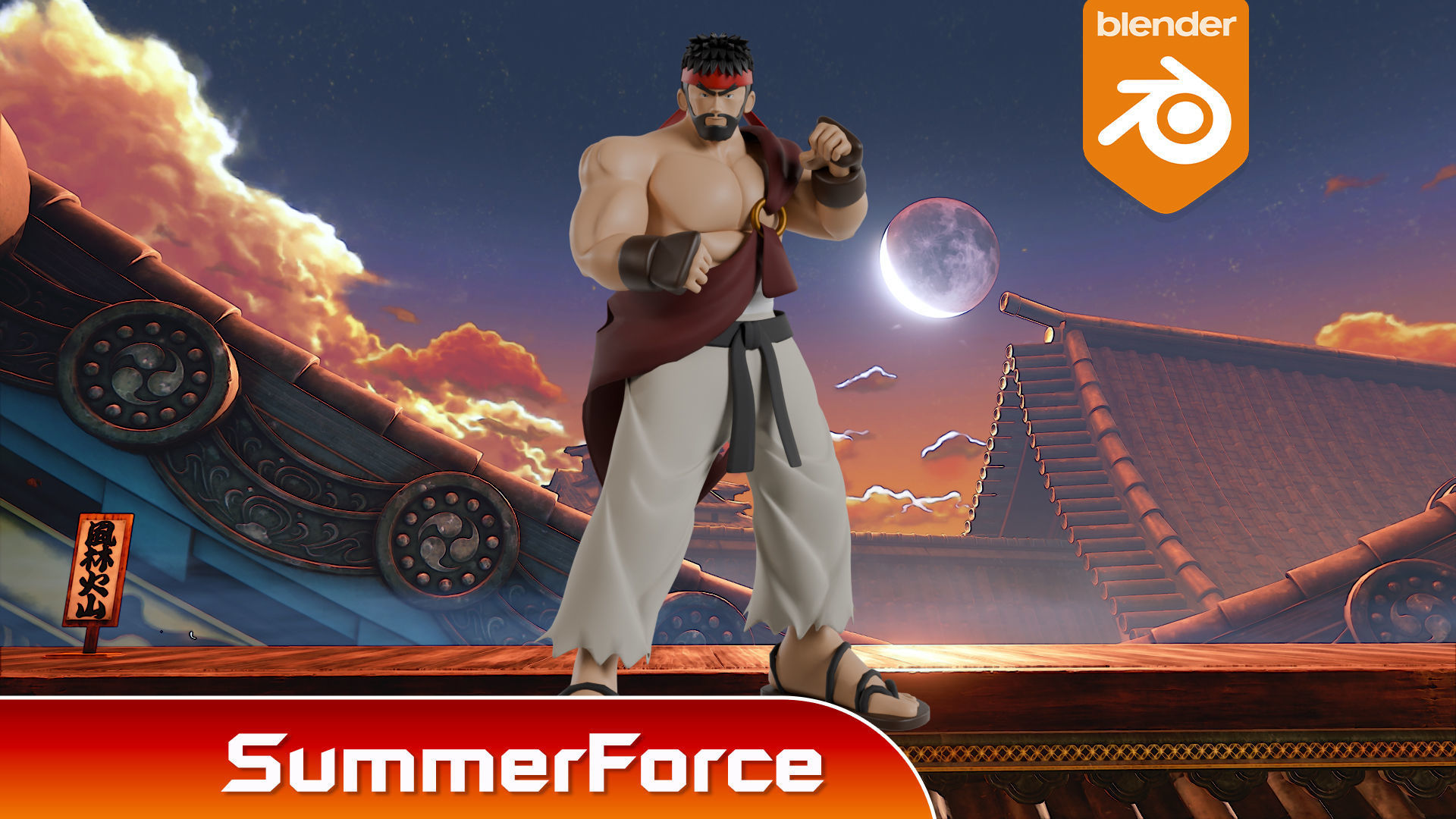 Ryu - Street Fighter 3D model rigged | CGTrader