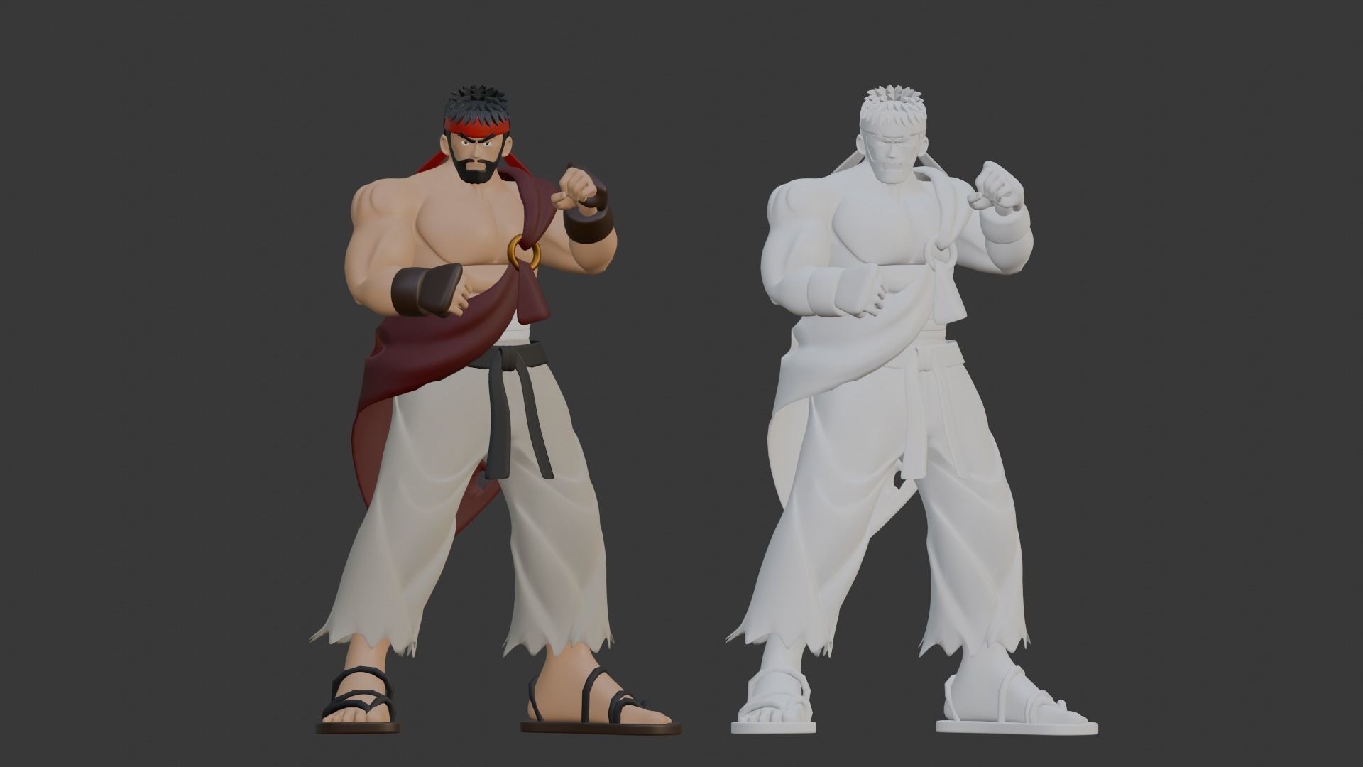 Ryu - Street Fighter 3D model rigged | CGTrader