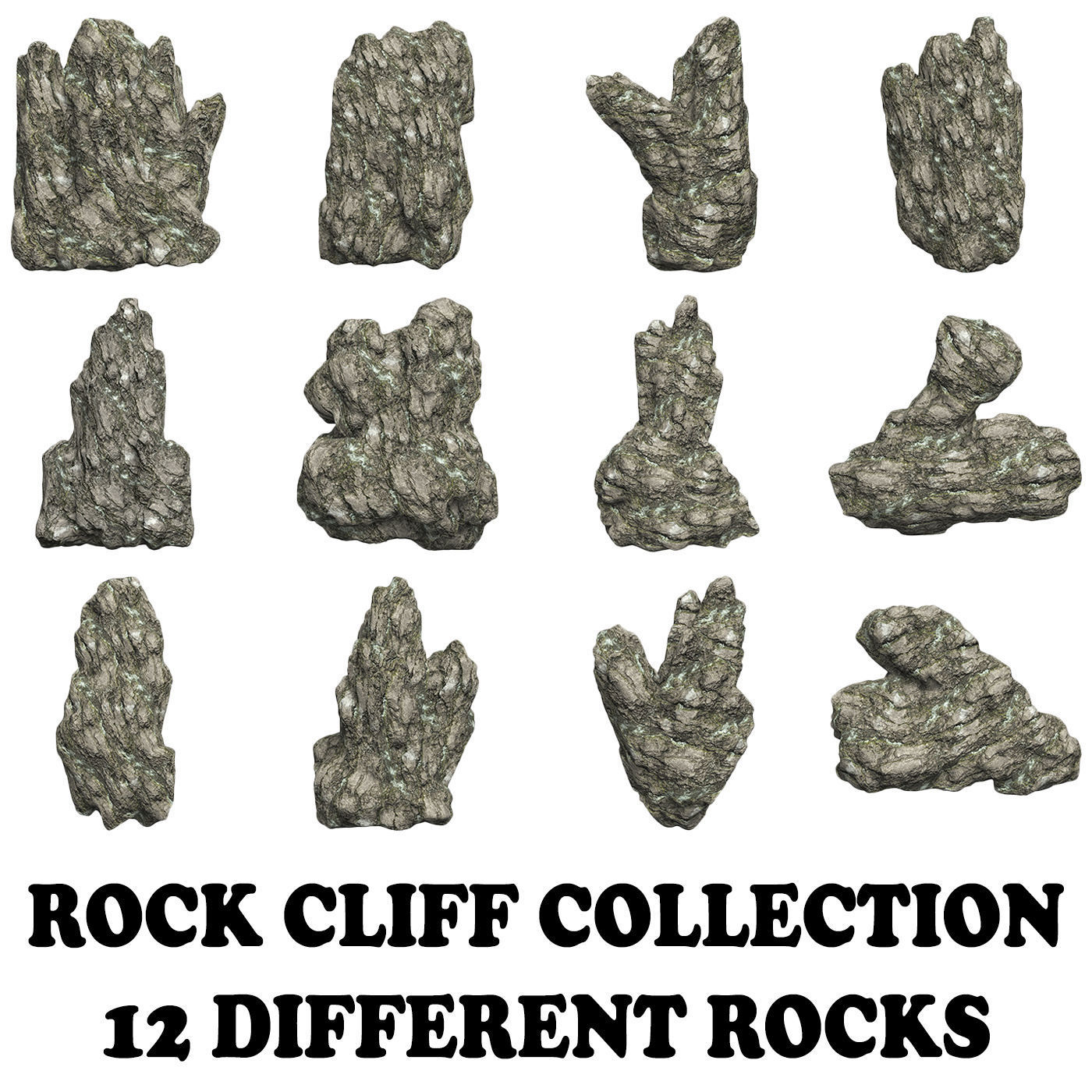 3D model Low Poly Rock Cliff Collection VR / AR / low-poly | CGTrader