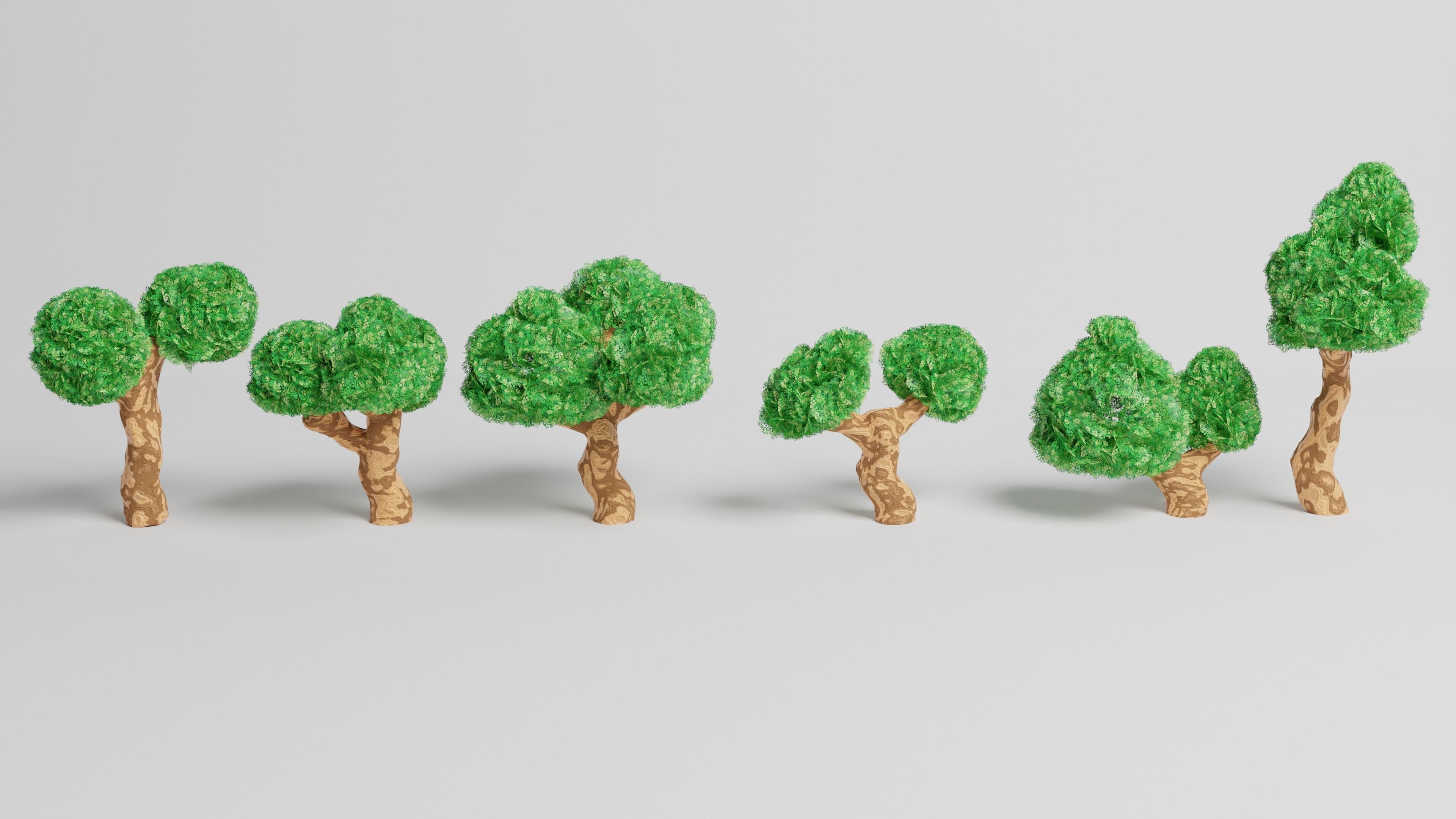 Stylized Trees Pack LowPoly free VR / AR / low-poly 3D model | CGTrader