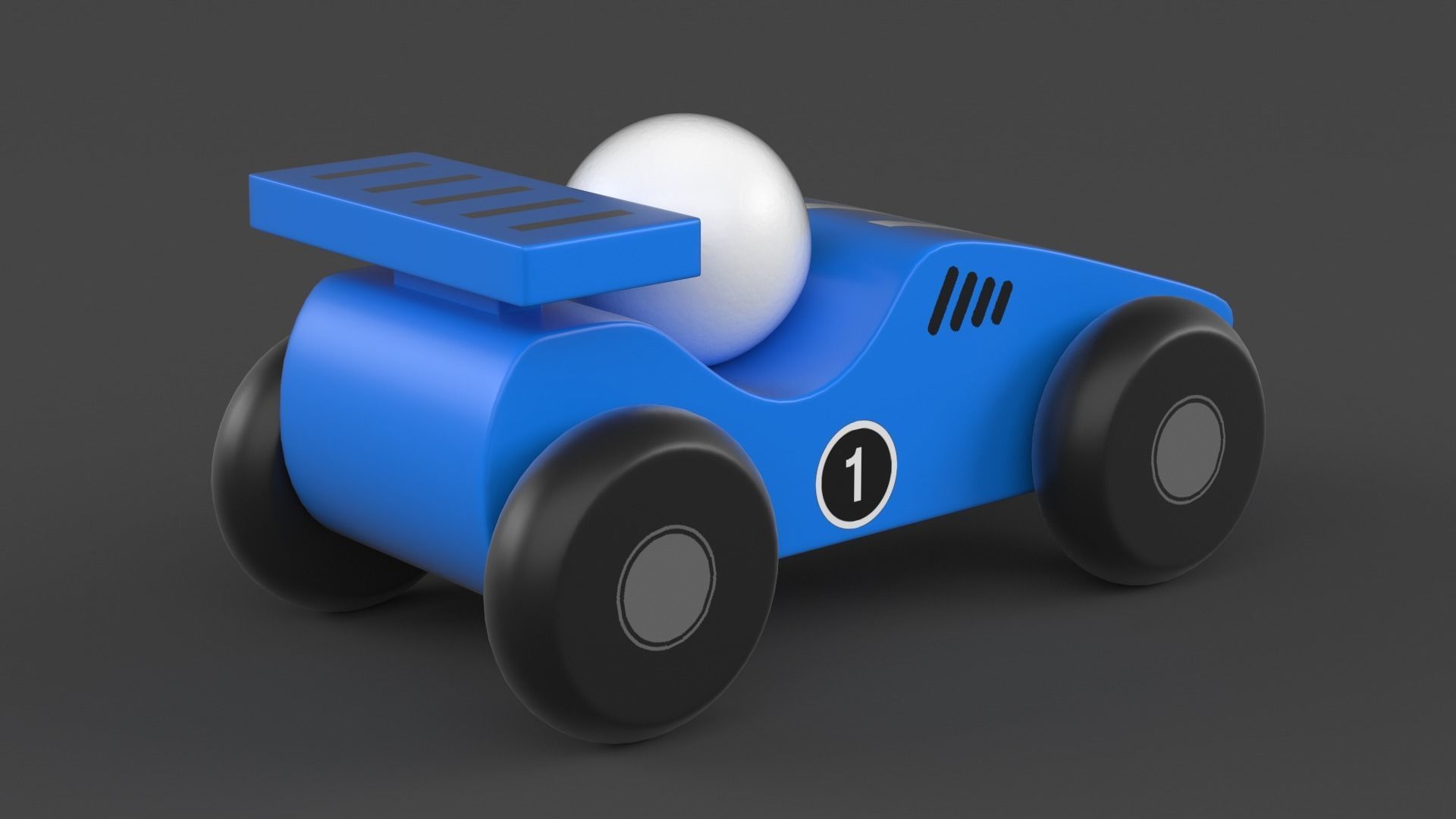 Wooden Race Car 3D model | CGTrader