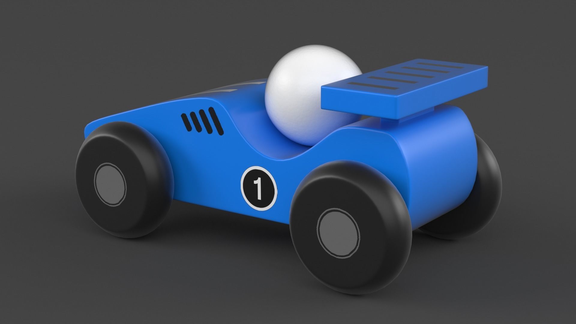 Wooden Race Car 3D model | CGTrader