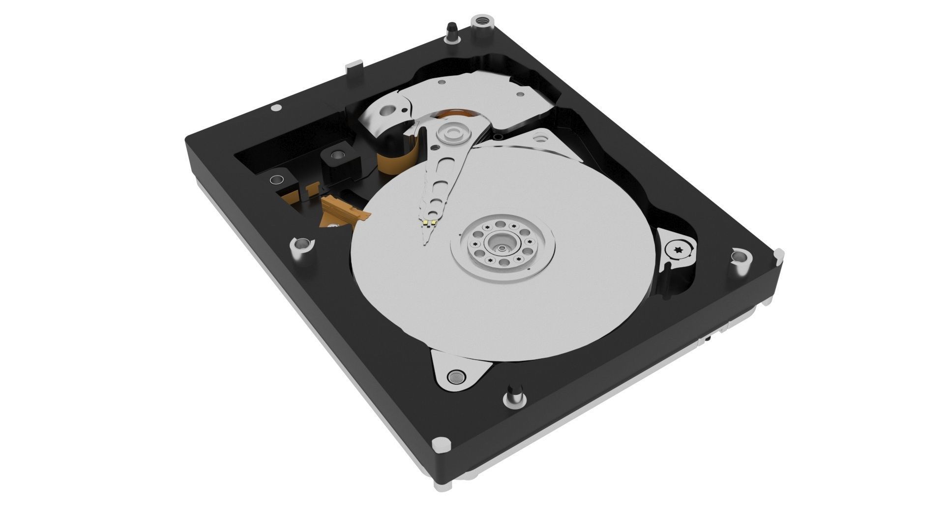 Opened Hard Disk Drive 3D model | CGTrader
