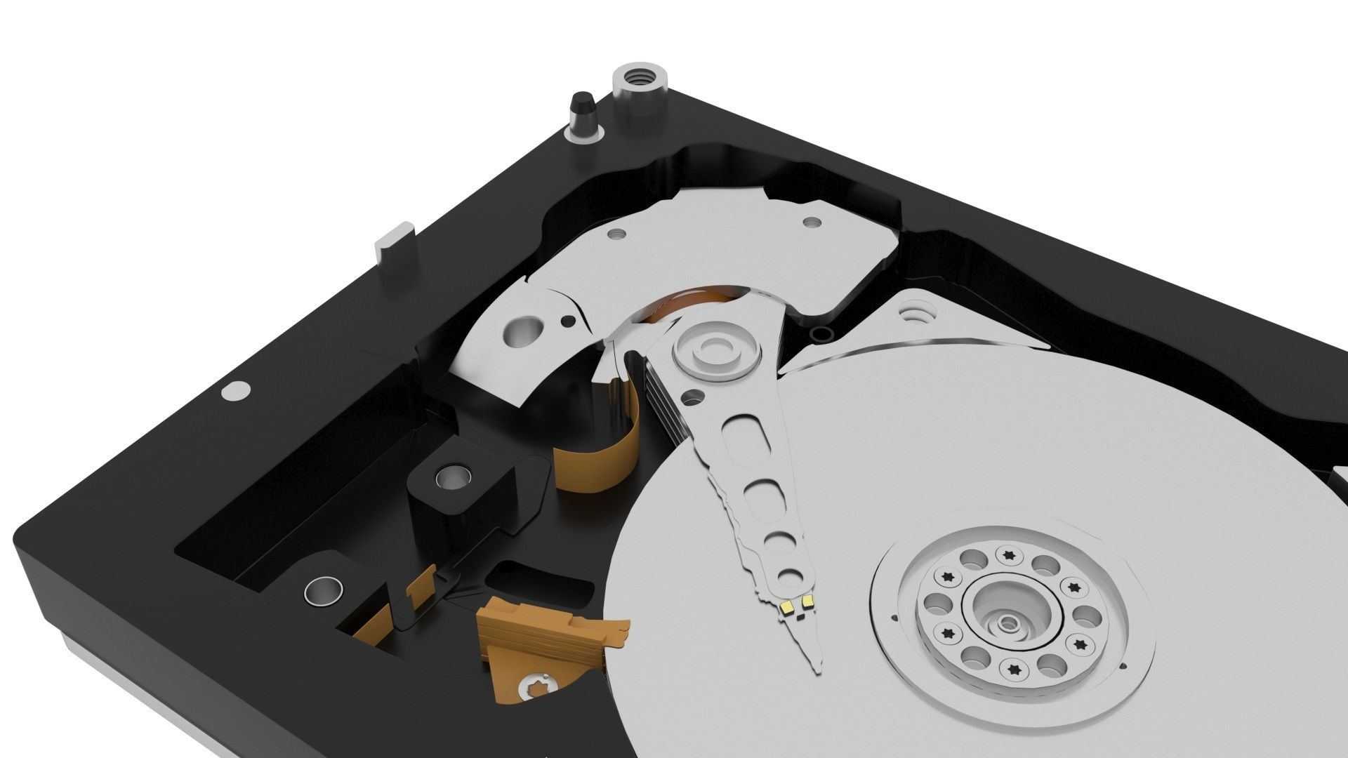 Opened Hard Disk Drive 3D model | CGTrader