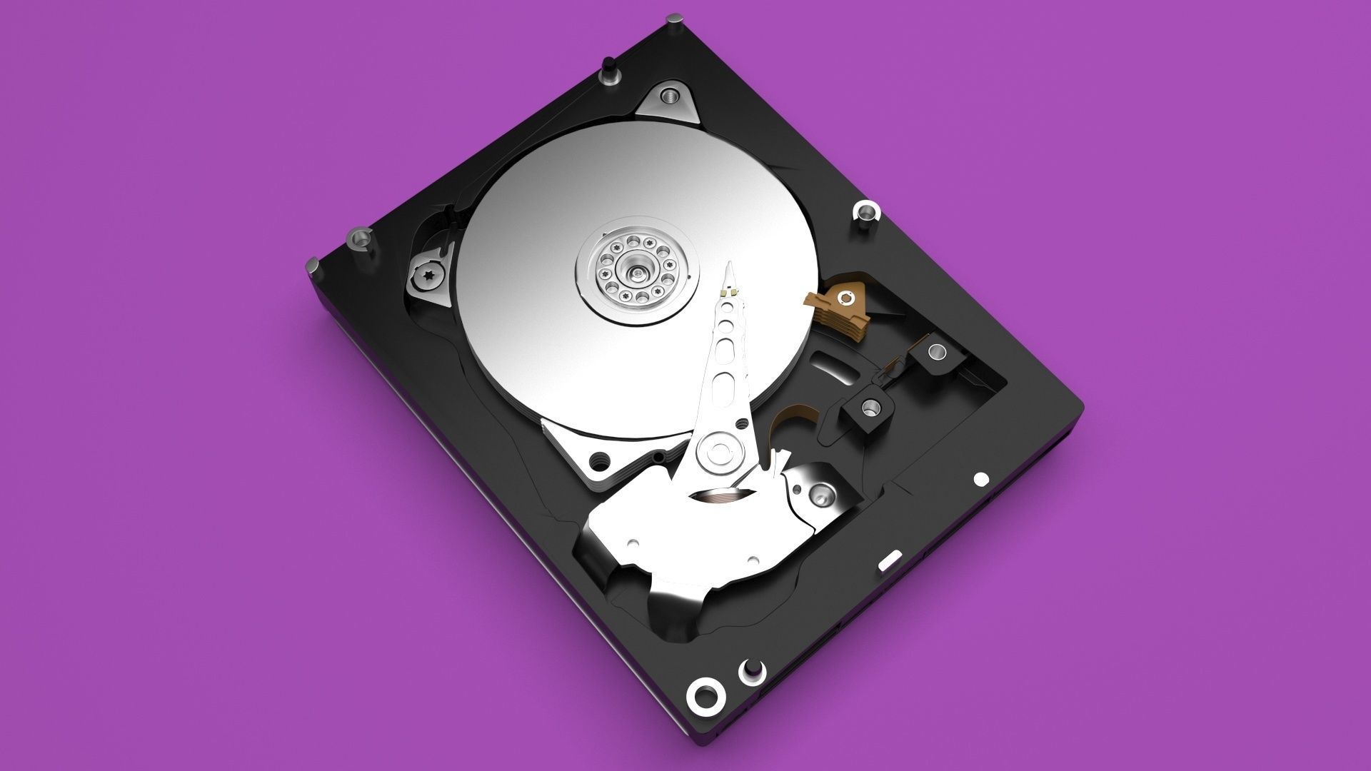 Opened Hard Disk Drive 3D model | CGTrader