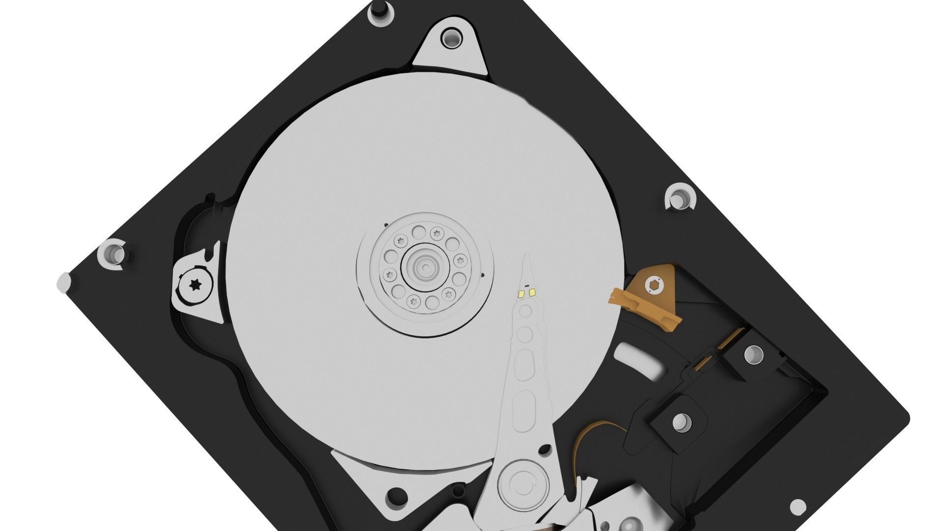 Opened Hard Disk Drive 3D model | CGTrader