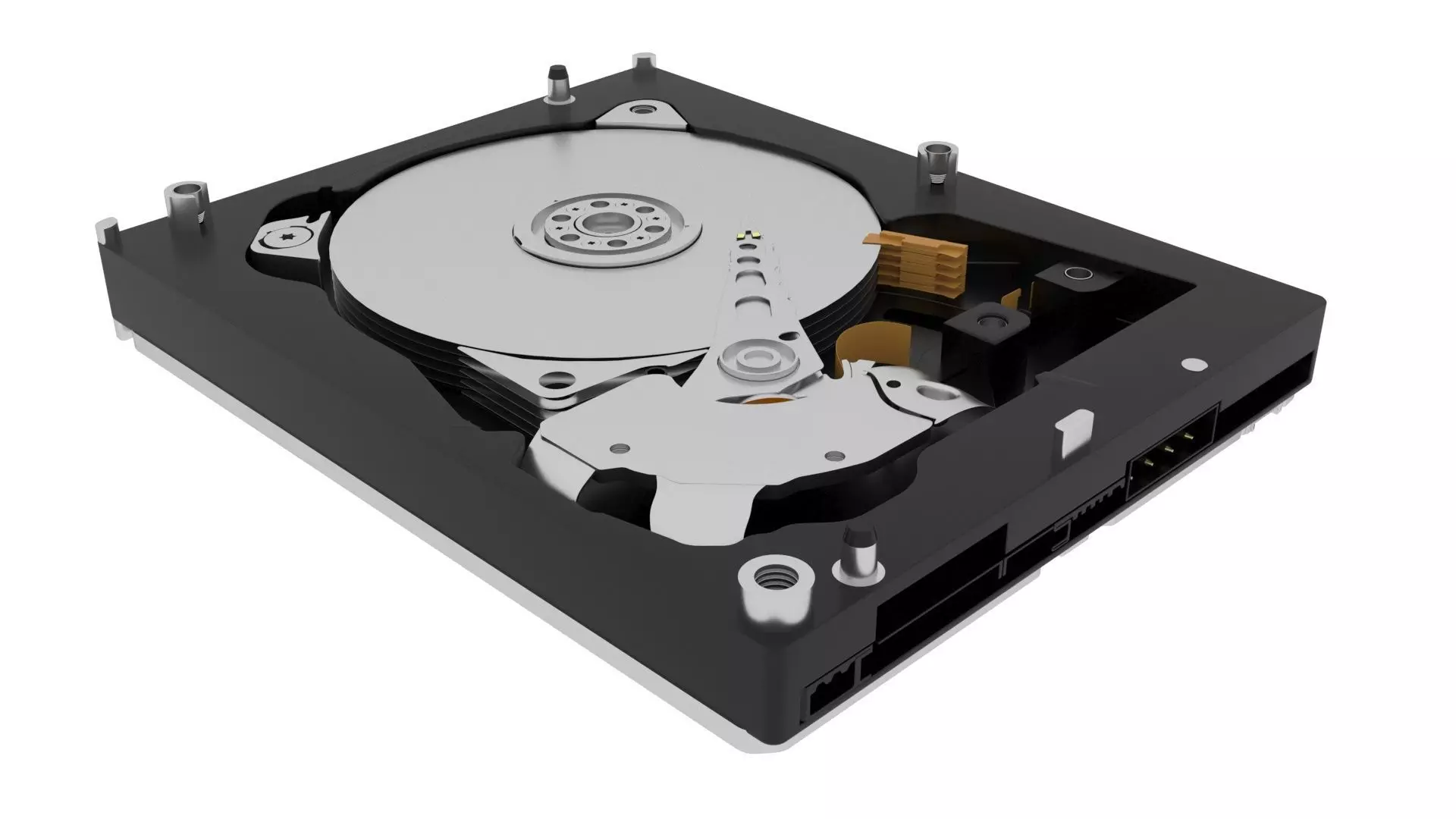 Opened Hard Disk Drive 3D model | CGTrader