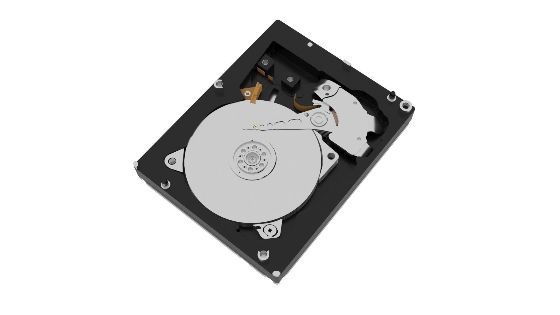 Opened Hard Disk Drive 3D model | CGTrader