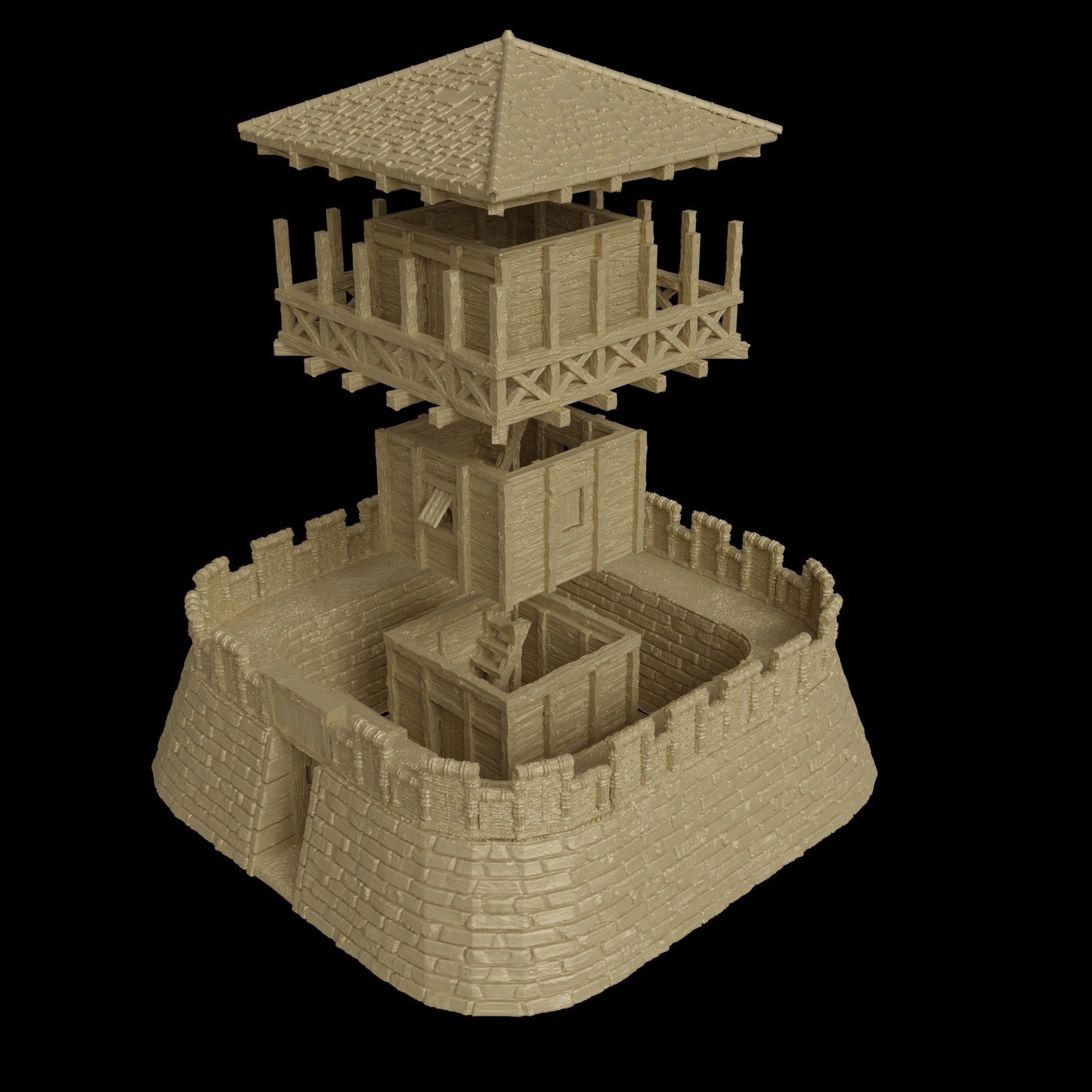 Roman Watchtower Tabletop Terrain 28 MM 3D model 3D printable | CGTrader