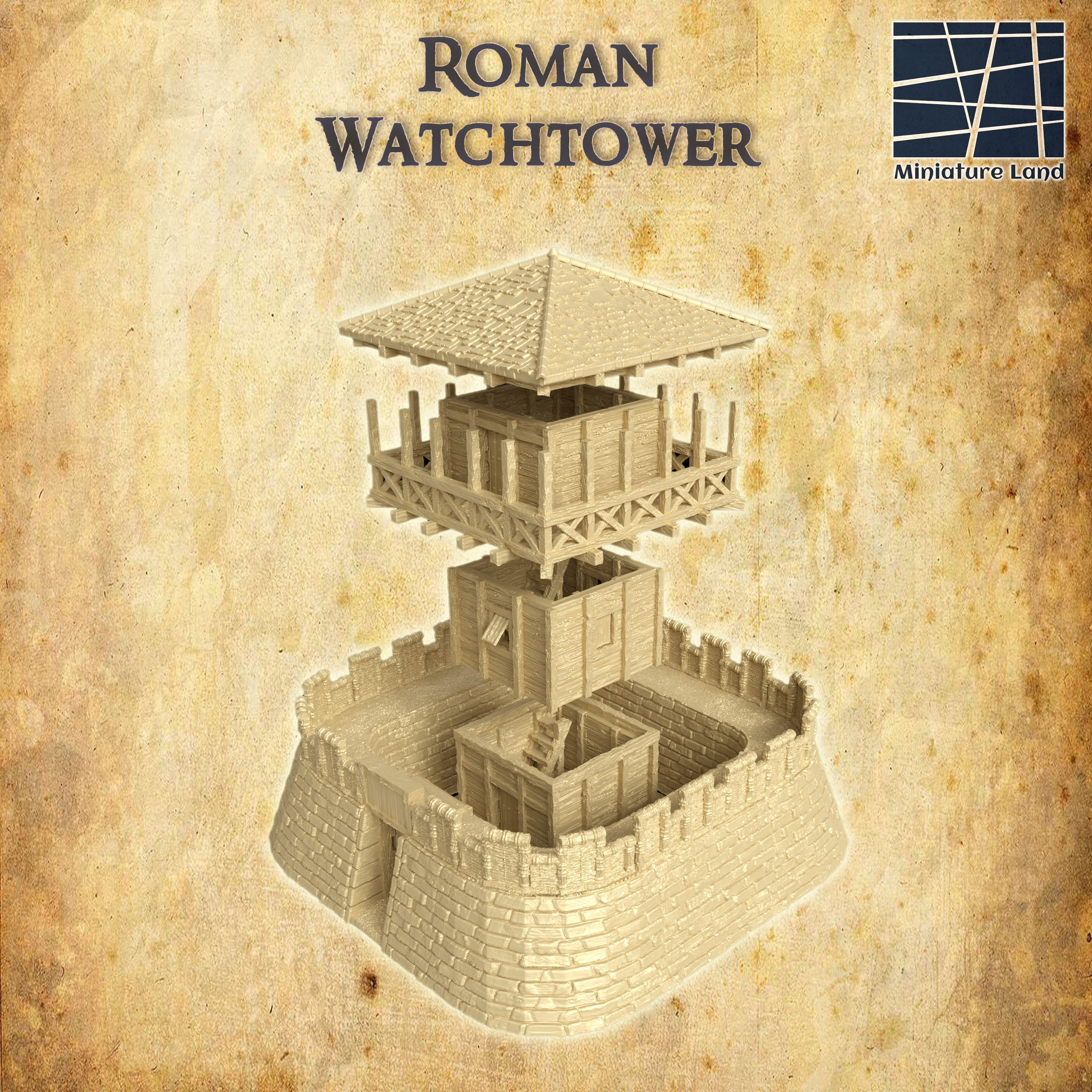 Roman Watchtower Tabletop Terrain 28 MM 3D model 3D printable | CGTrader