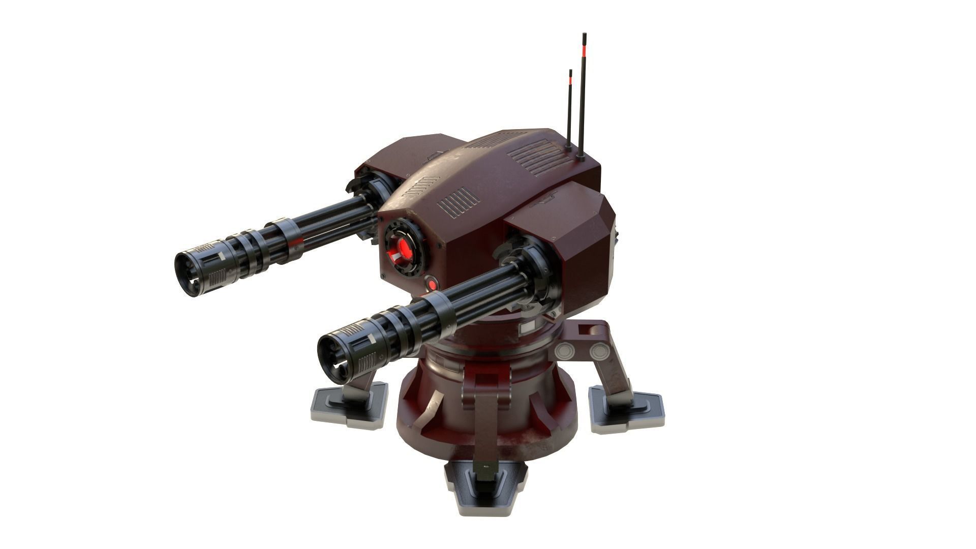 3D model Sci-Fi Turret Gun VR / AR / low-poly | CGTrader