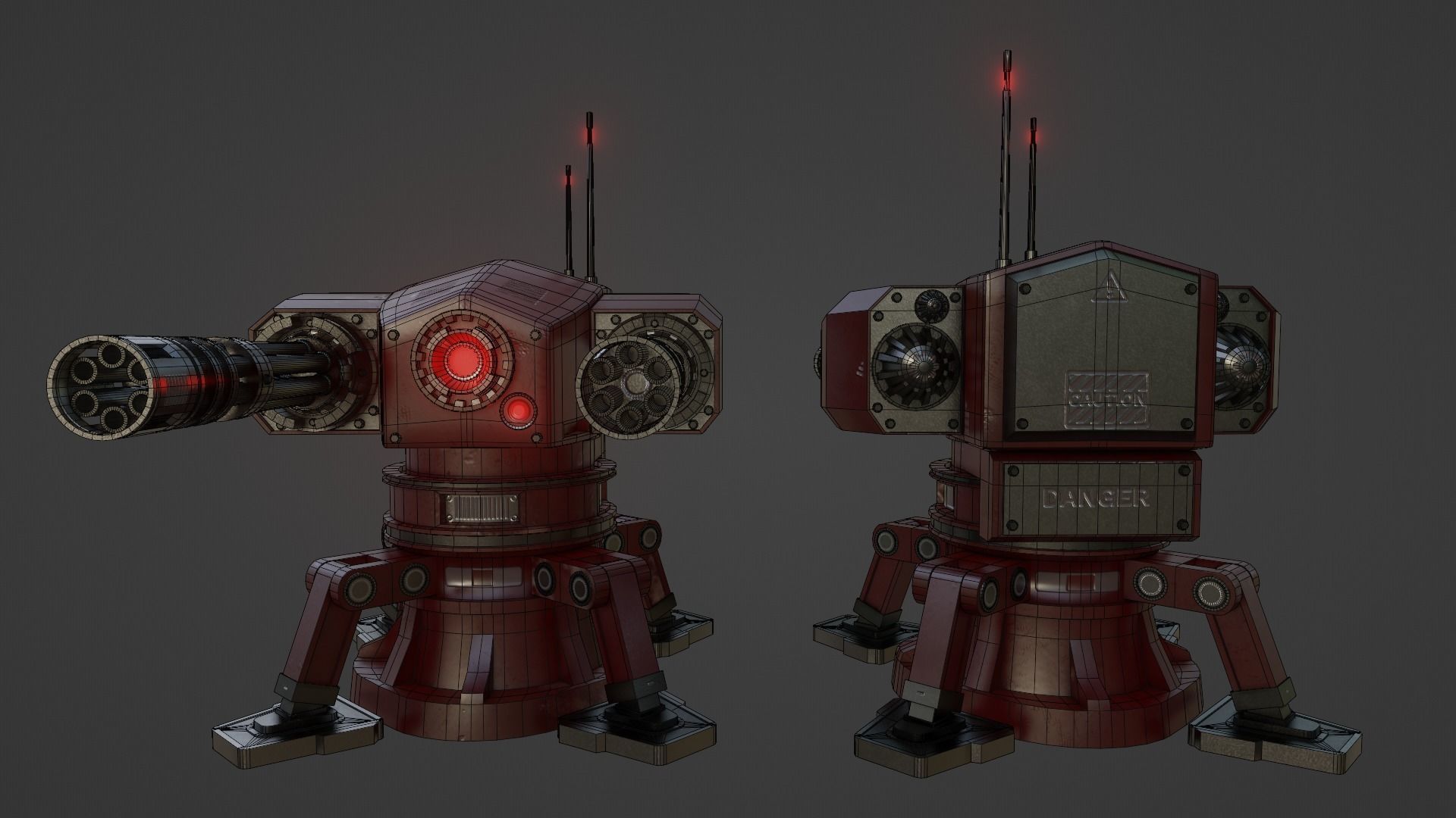 3D model Sci-Fi Turret Gun VR / AR / low-poly | CGTrader