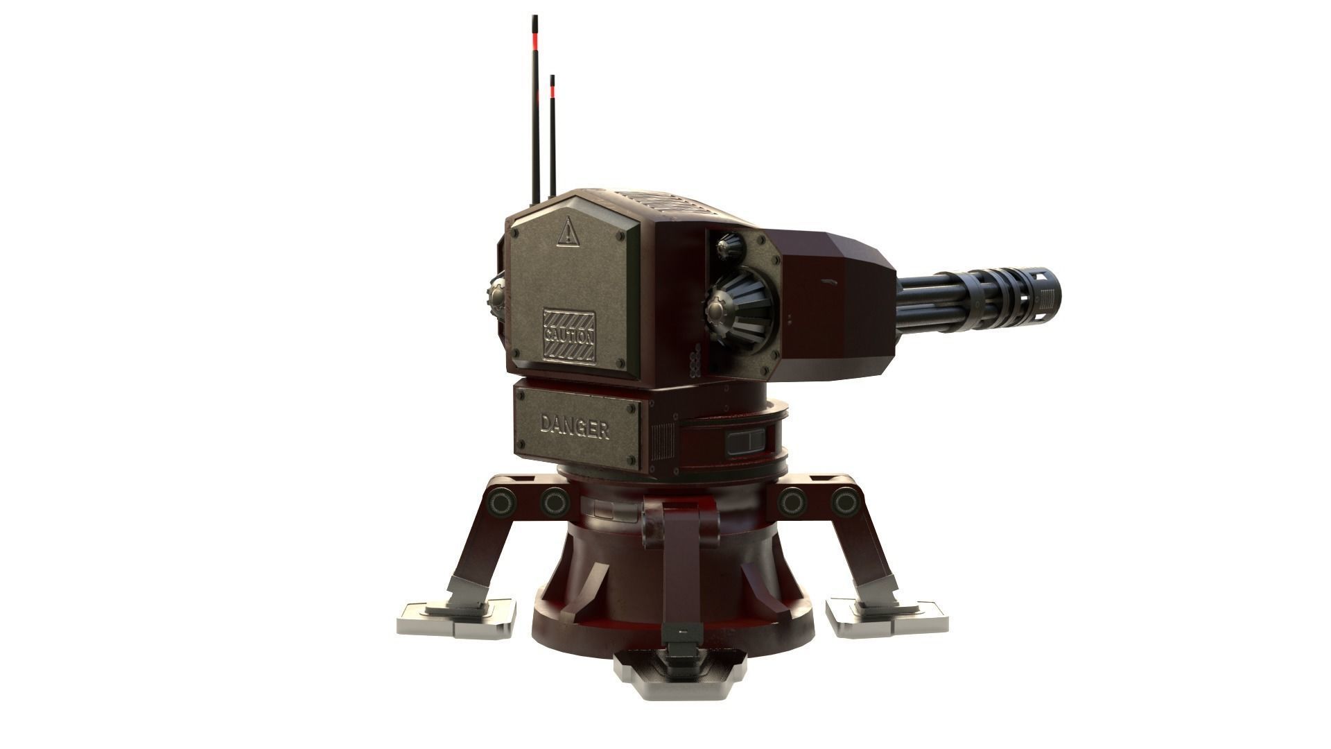 3D model Sci-Fi Turret Gun VR / AR / low-poly | CGTrader