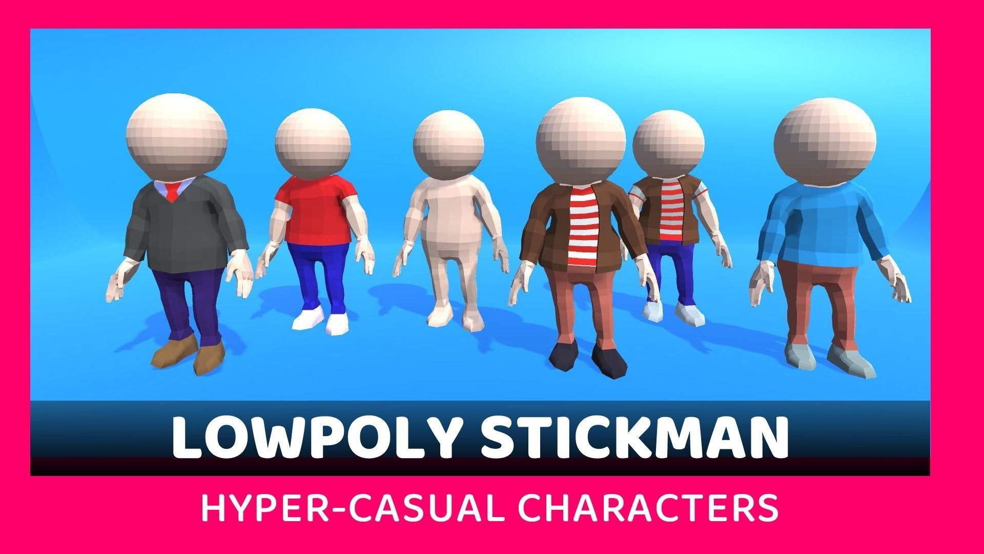 3D model Polygon Character Pack - LowPoly Stickman Characters VR / AR ...