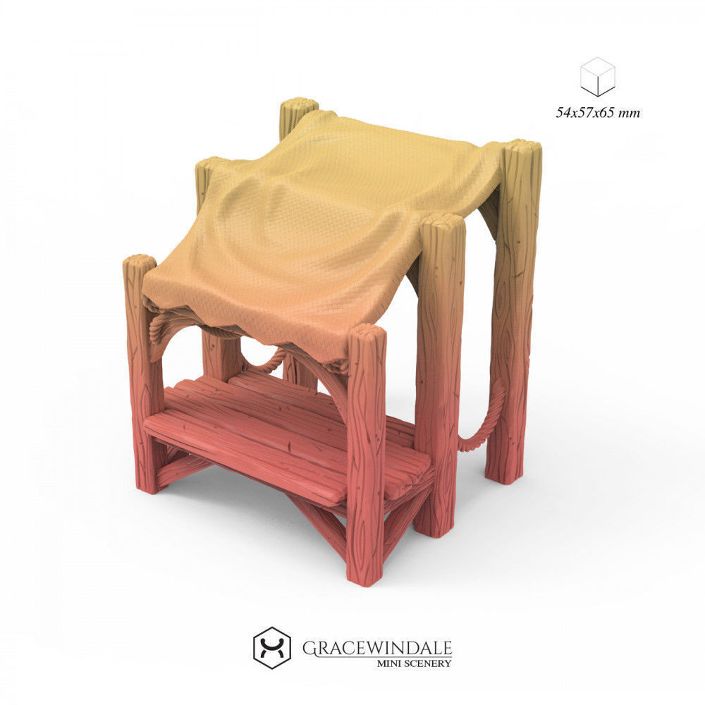 Canvassed Market Stall 3D model 3D printable | CGTrader