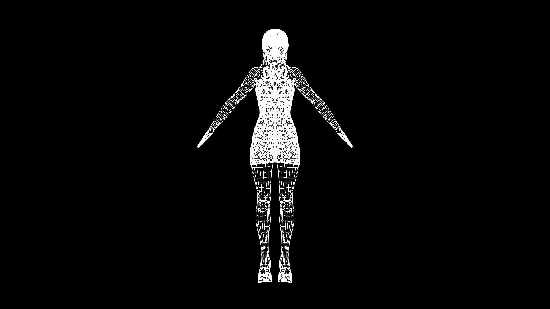 Wednesday Addams Full Rigged with Face Rig and 100 Morph 3D model ...