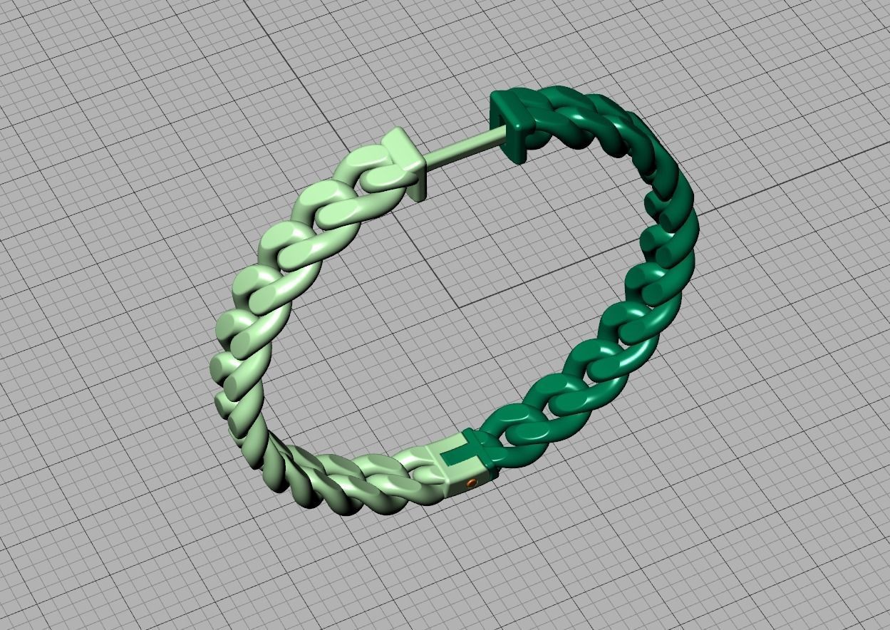 Hoop Cuban Earrings 35mm Own design 3dmodel 3D model 3D printable ...